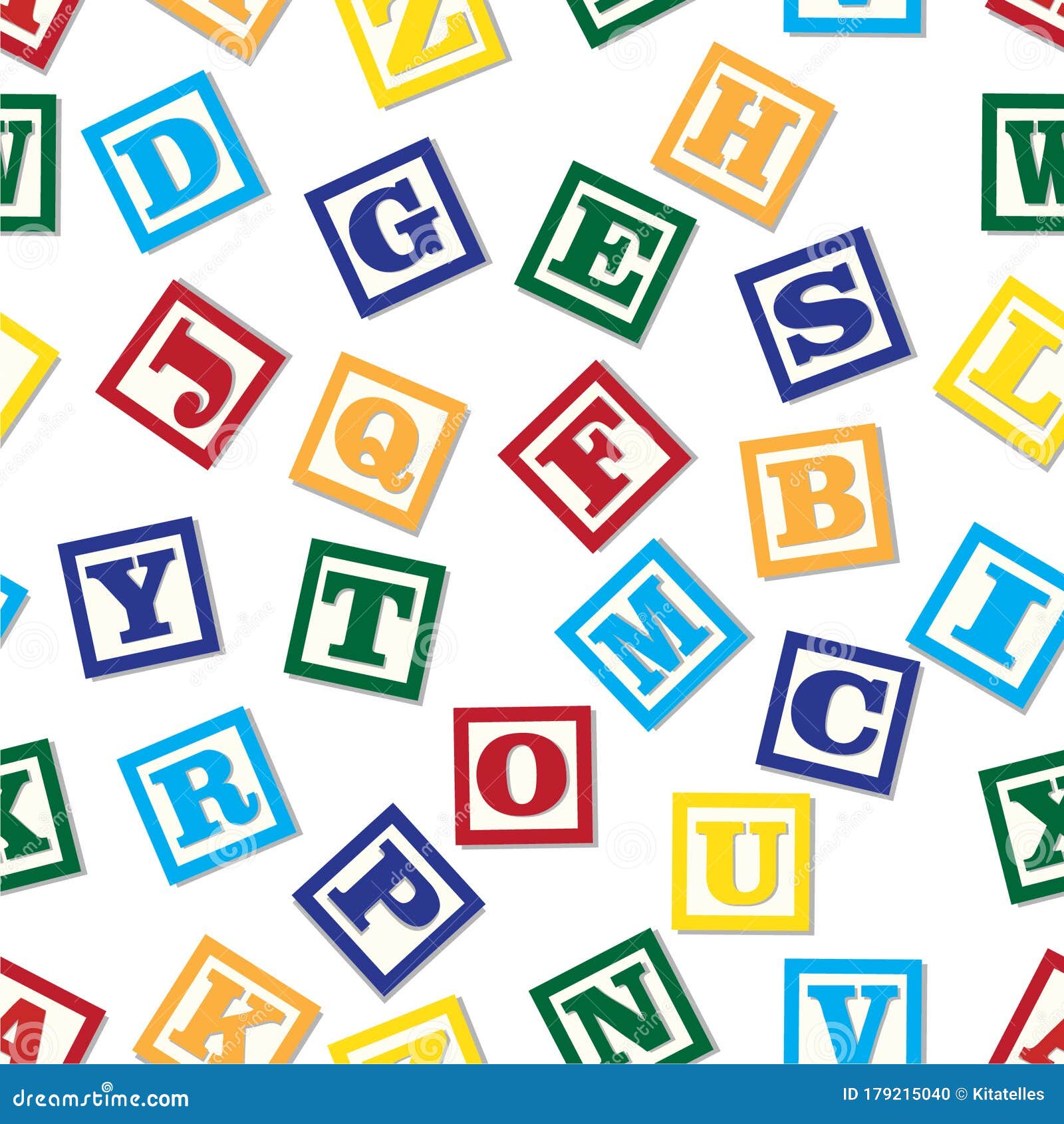 ABC blocks pattern stock vector. Illustration of vector - 179215040