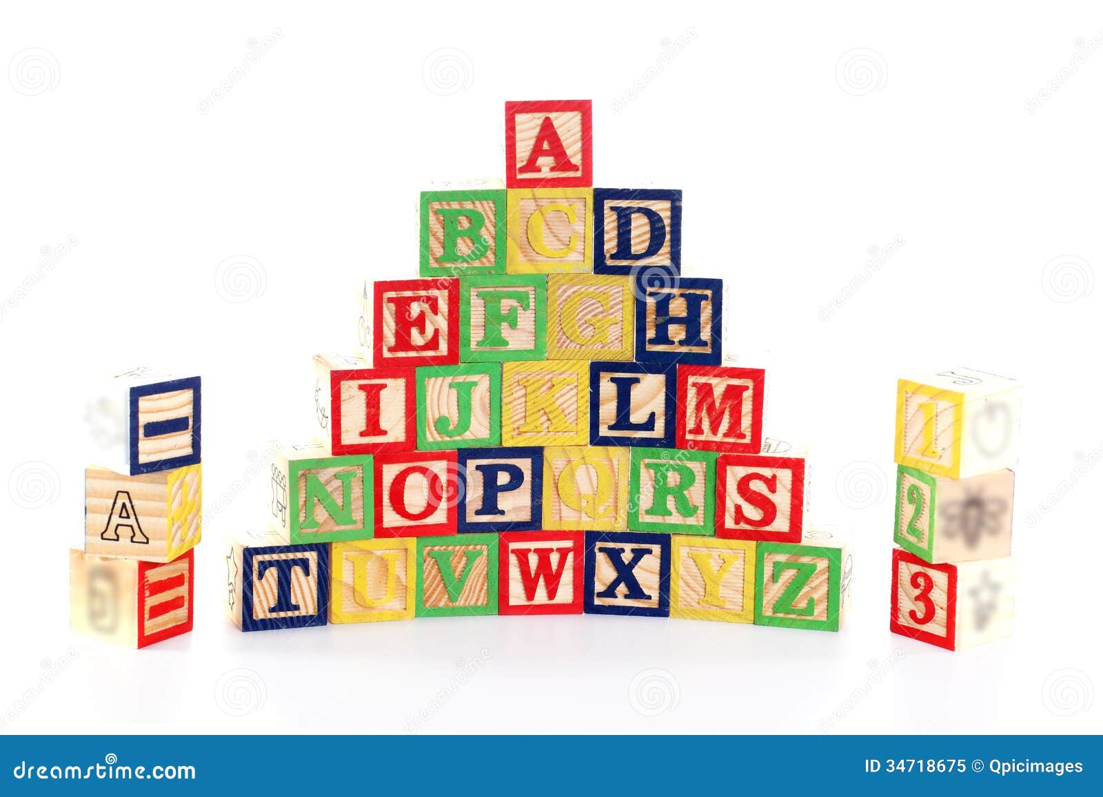 ABC Blocks on White Background Stock Image - Image of infant, childhood ...