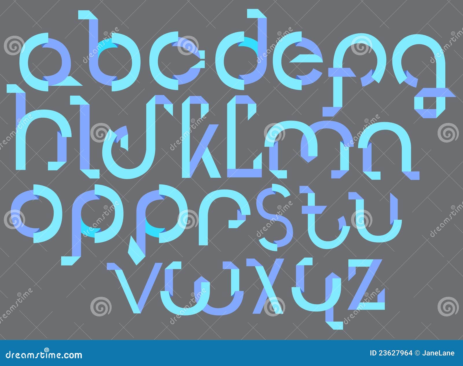 ABC Blue Font from Paper Tape Stock Vector - Illustration of case ...