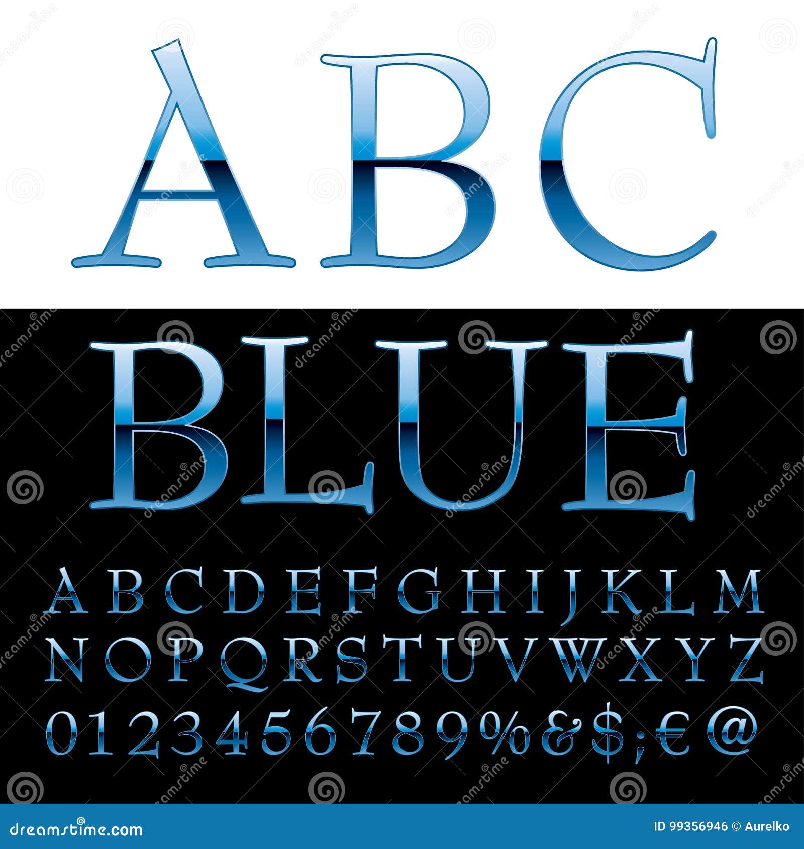 Abc blue letters stock vector. Illustration of type, vector - 99356946