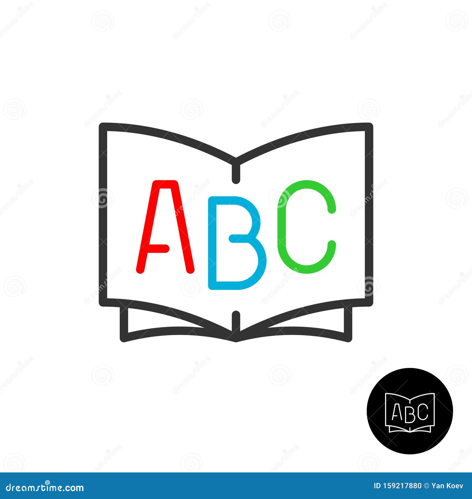 ABC Book Icon. Dictionary or Children Educations Symbol. Stock Vector ...