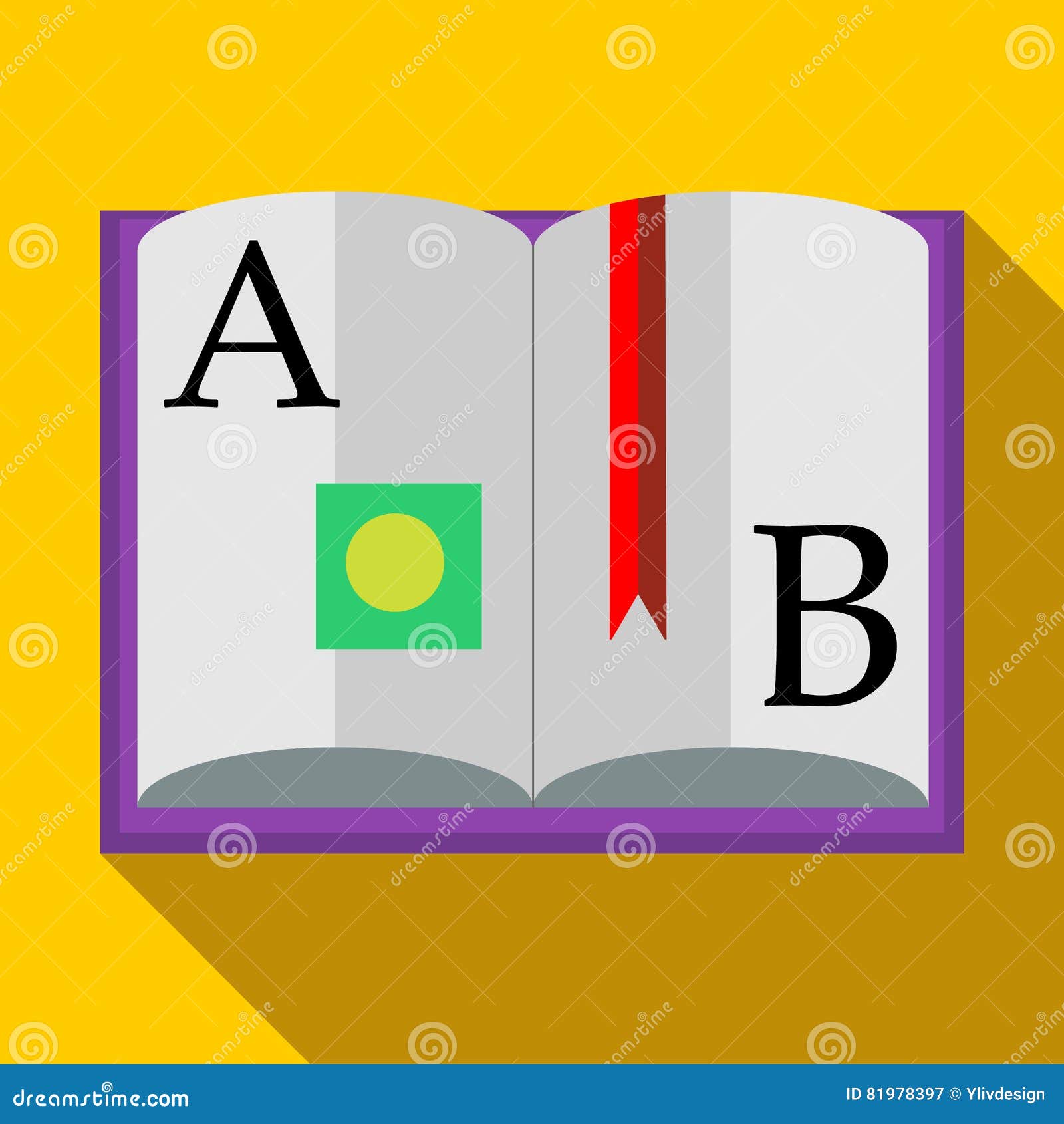 ABC Book Icon in Flat Style Stock Vector - Illustration of literature ...