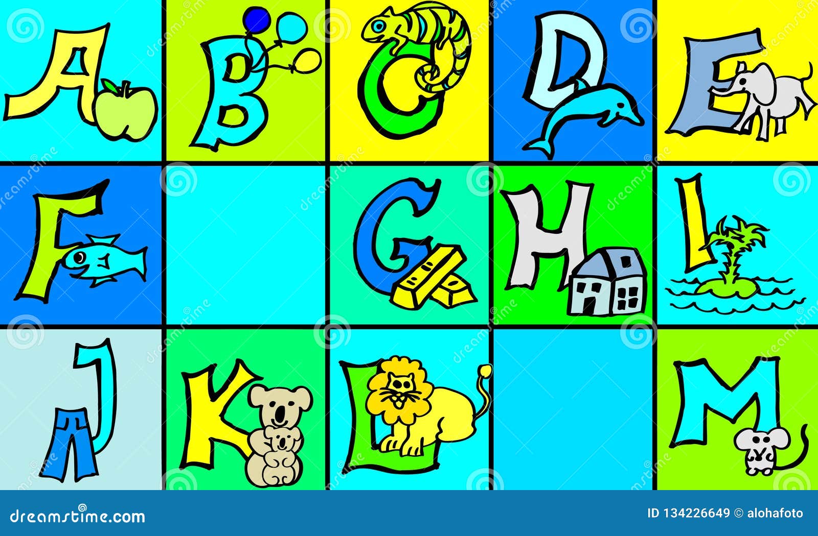 ABC-Buchstaben Mit Bildern in Der Deutschen Und Englischen Ersten ...