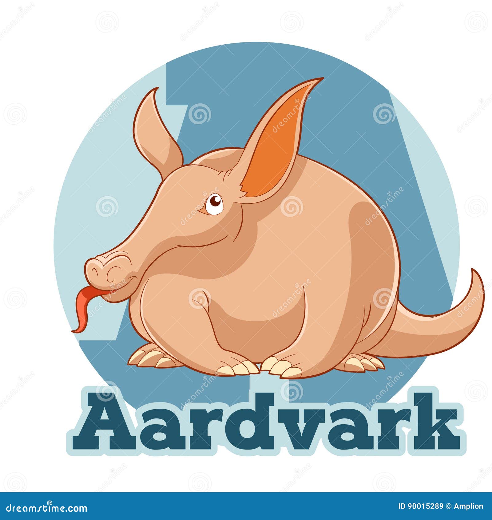 ABC Cartoon Aardvark stock vector. Illustration of graphic - 90015289