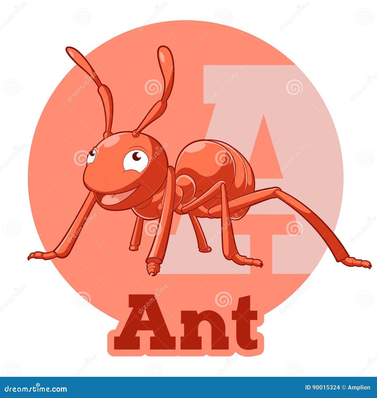 ABC Cartoon Ant stock vector. Illustration of activity - 90015324