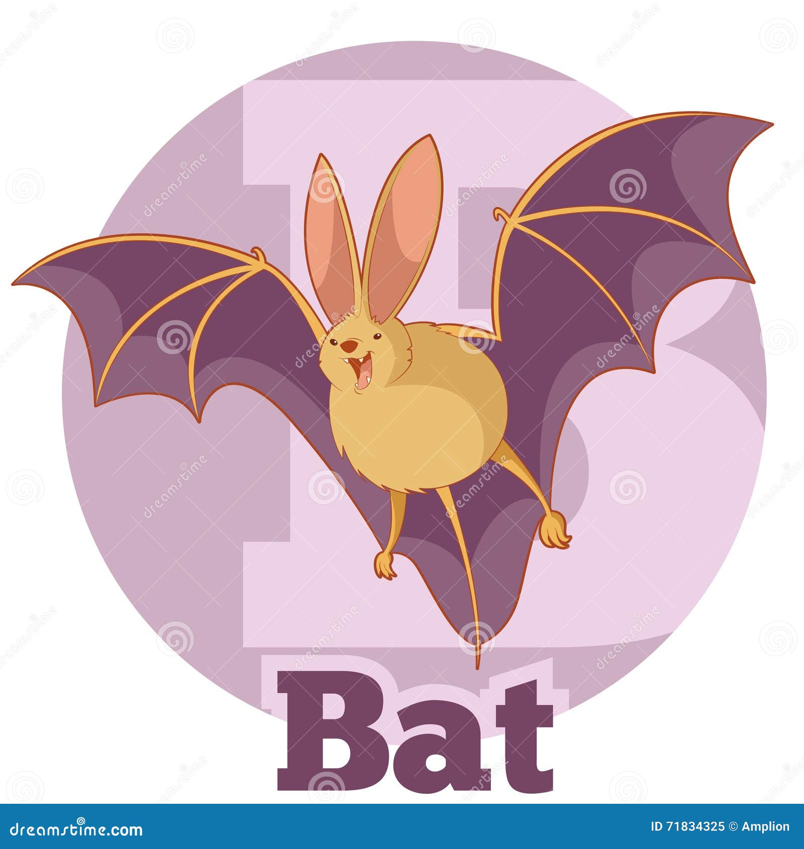 ABC Cartoon Bat stock vector. Illustration of character - 71834325
