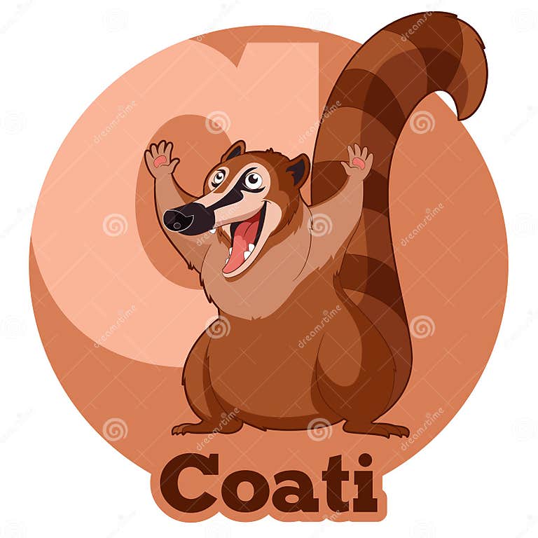 ABC Cartoon Coati stock vector. Illustration of graphic - 90015433