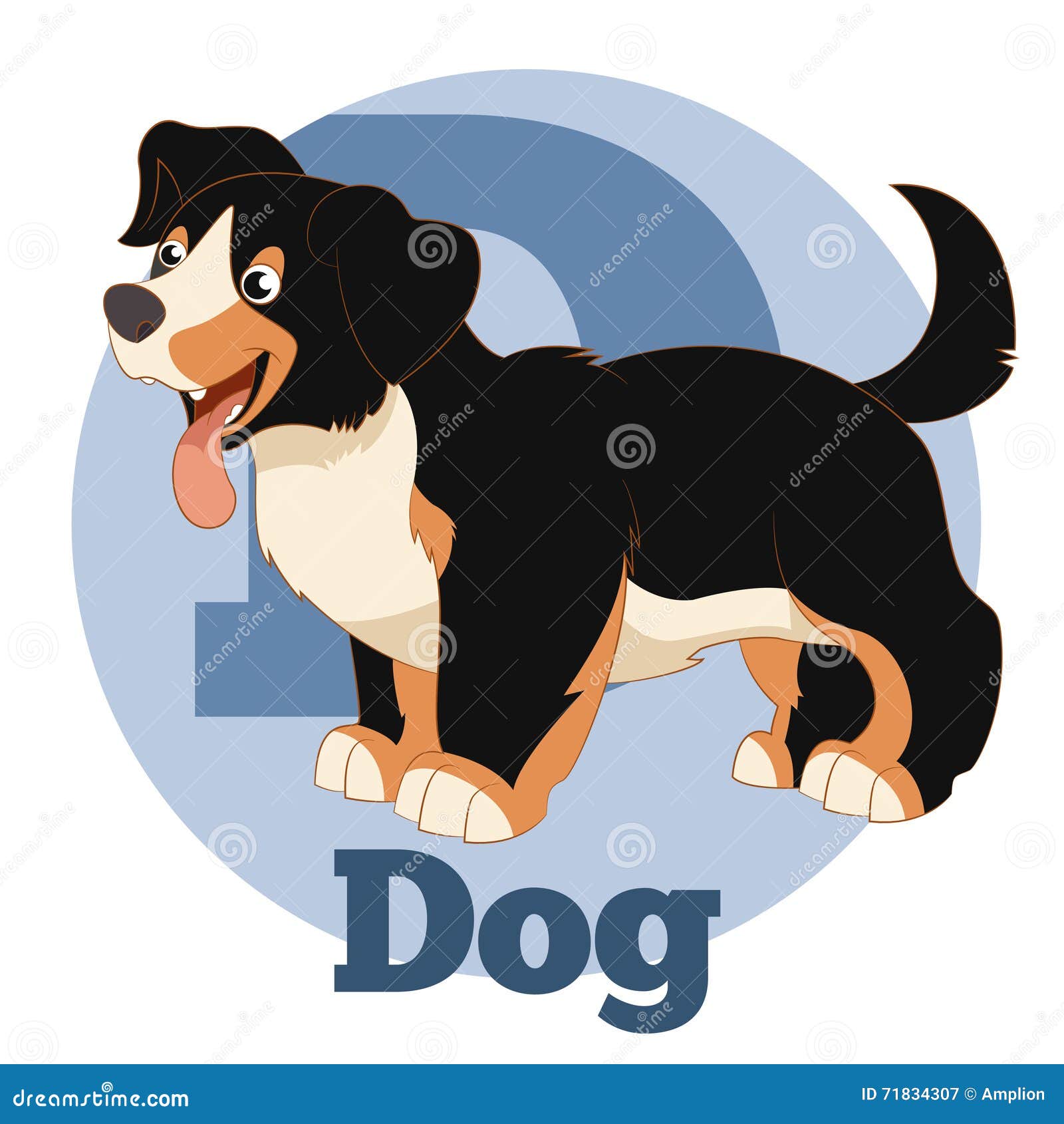 ABC Cartoon Dog stock vector. Illustration of english - 71834307
