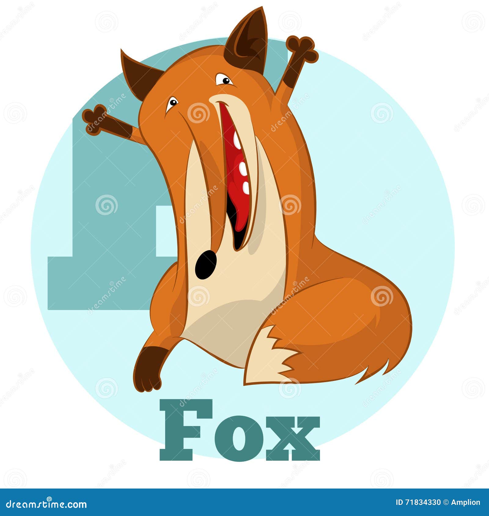 ABC Cartoon Fox stock vector. Illustration of cartoon - 71834330