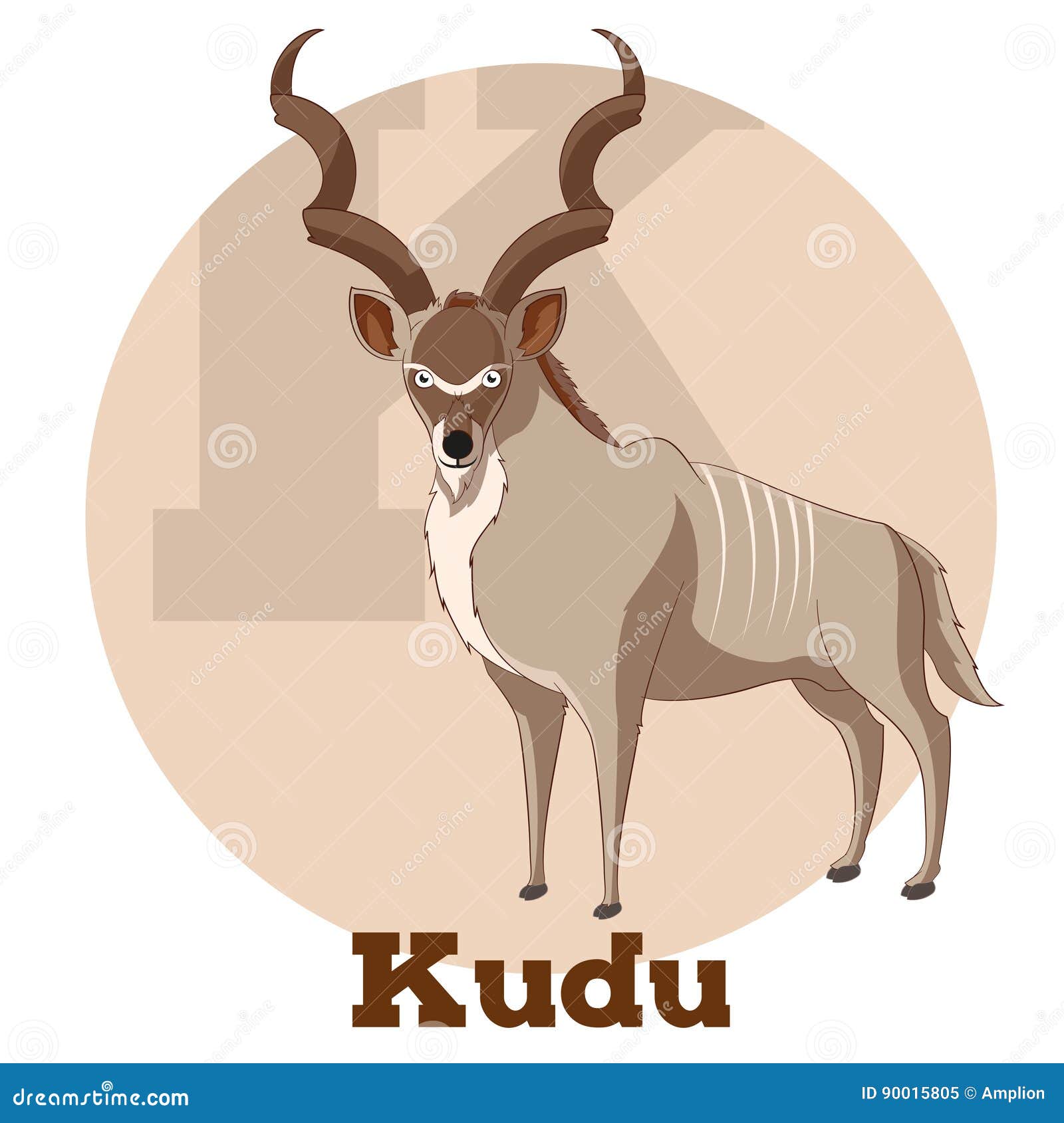 ABC Cartoon Kudu stock vector. Illustration of font, learn - 90015805