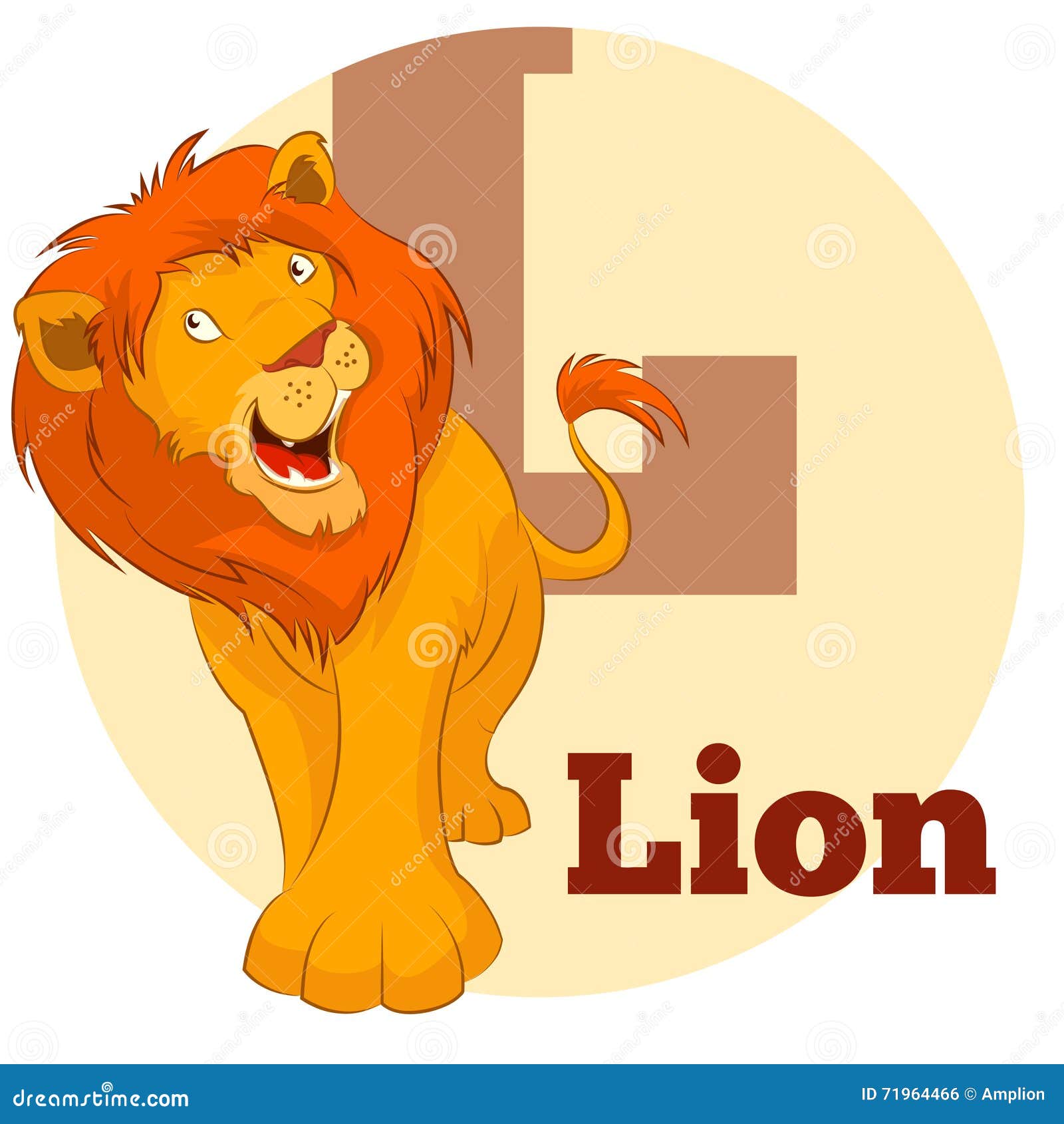 ABC Cartoon Lion stock vector. Illustration of kindergarten - 71964466