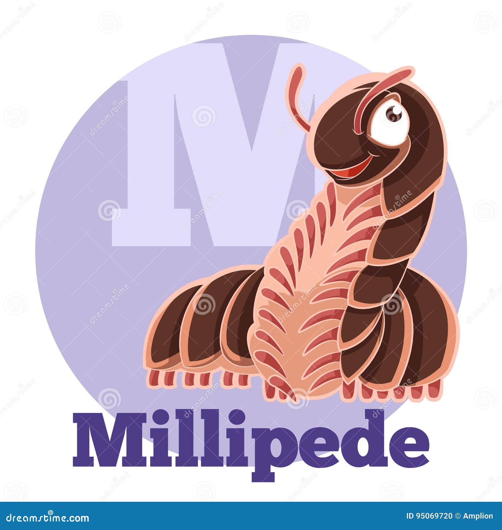 Cartoon Millipede With Teeth Character Isolated On White Background ...
