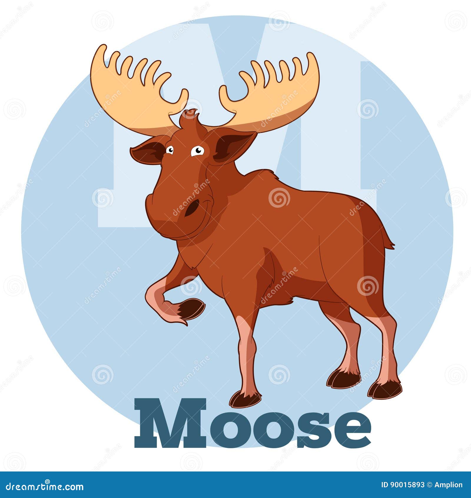 Cartoon Moose Stood On The Mount Vector Illustration | CartoonDealer ...