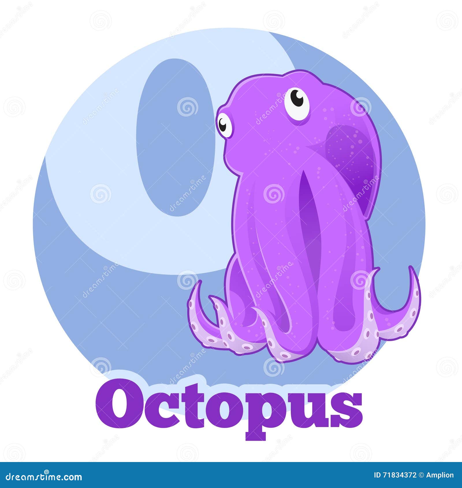 ABC Cartoon Octopus stock vector. Illustration of child - 71834372