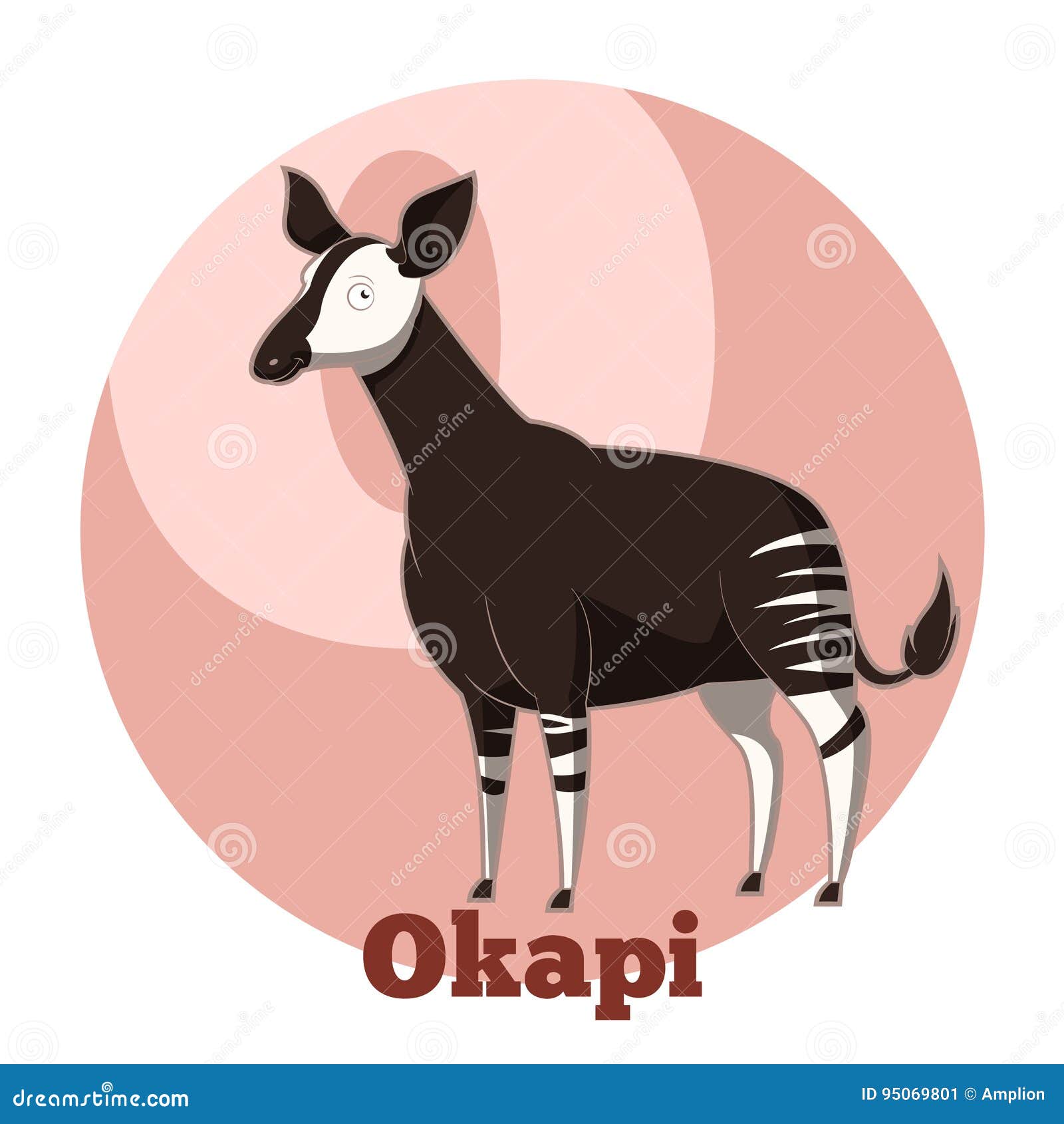 A Cartoon Okapi, On A White Background. Animal Alphabet ...