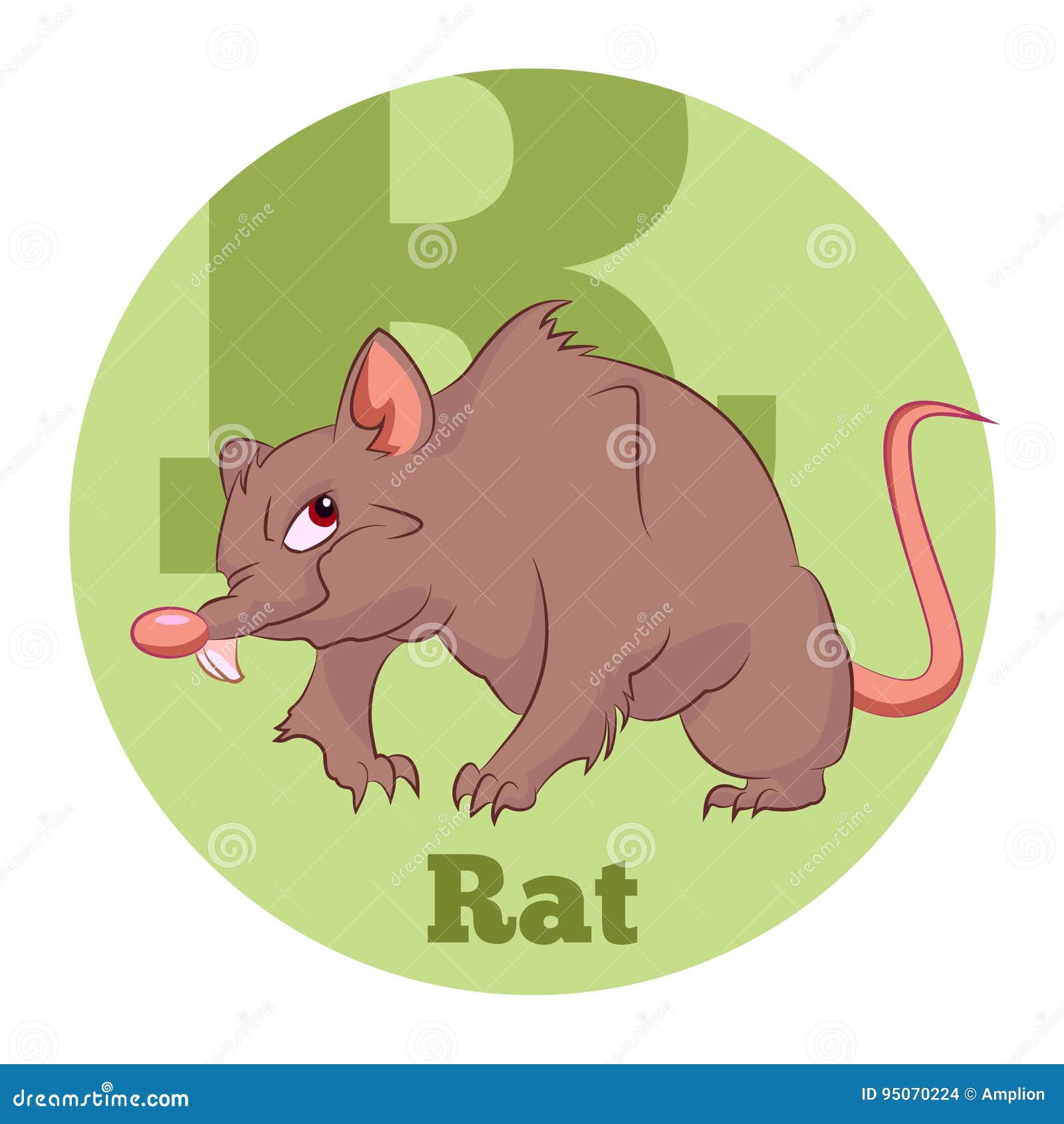 ABC Cartoon Rat stock vector. Illustration of pest, character - 95070224