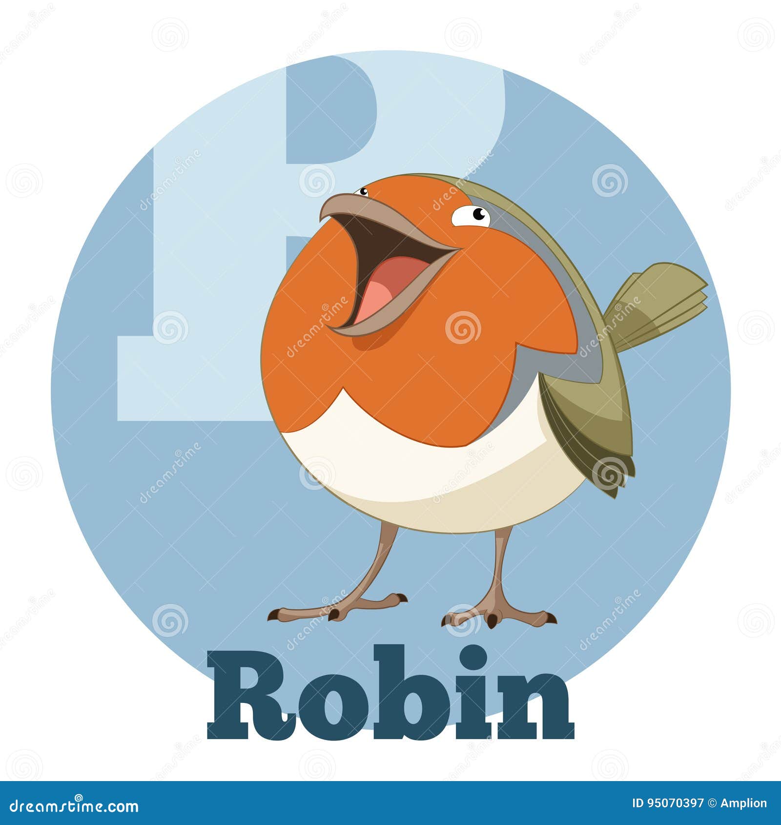 ABC Cartoon Robin stock vector. Illustration of english - 95070397