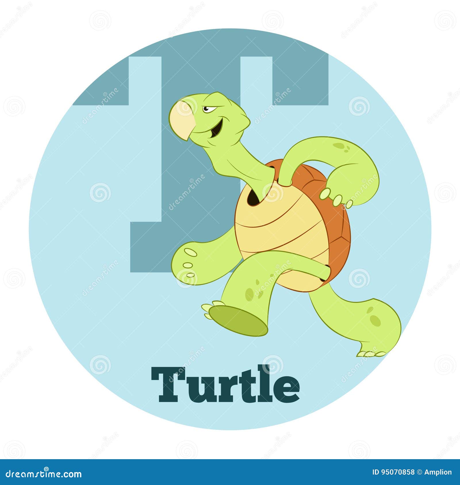 ABC Cartoon Turtle2 stock vector. Illustration of funny - 95070858