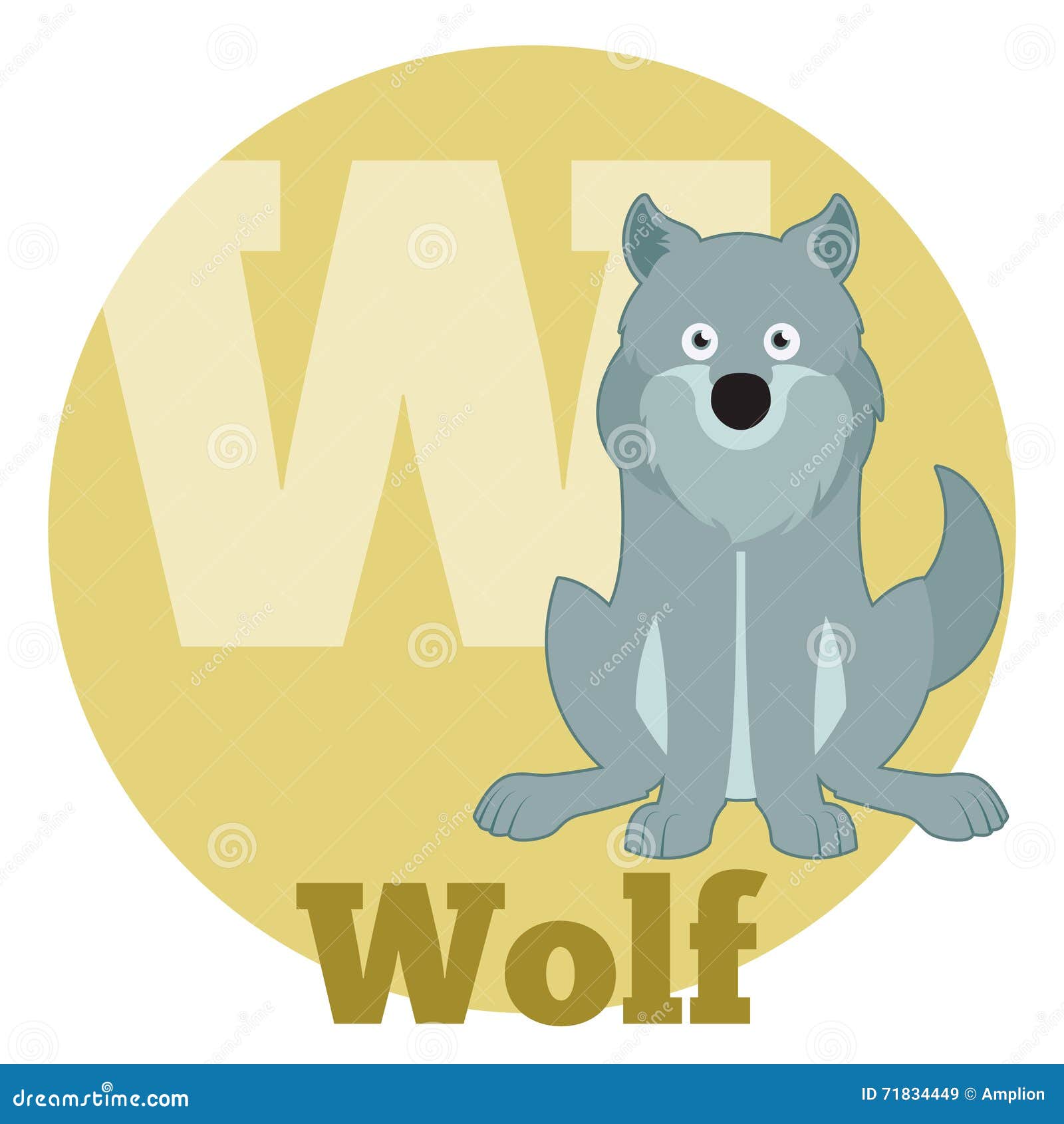 ABC Cartoon Wolf stock vector. Illustration of graphic - 71834449