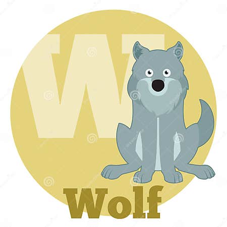 ABC Cartoon Wolf stock vector. Illustration of graphic - 71834449