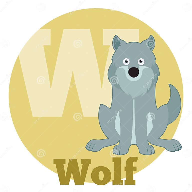 ABC Cartoon Wolf stock vector. Illustration of graphic - 71834449