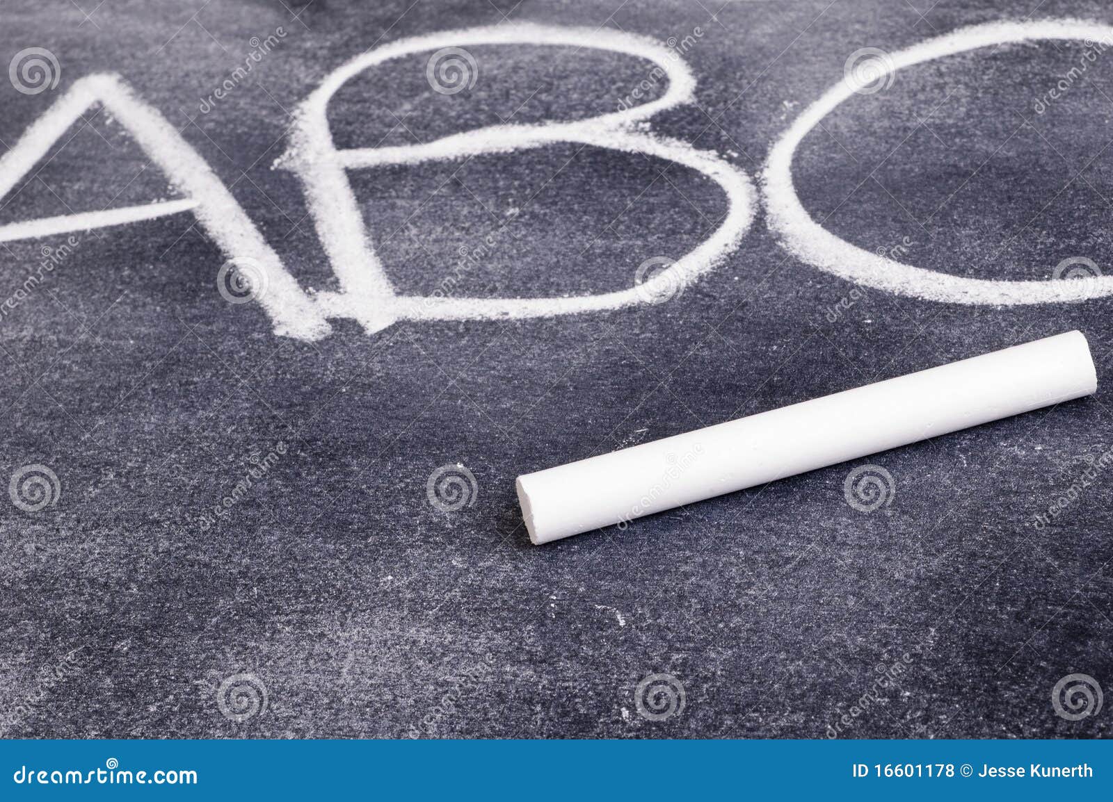ABC on Chalkboard stock photo. Image of chalk, close - 16601178