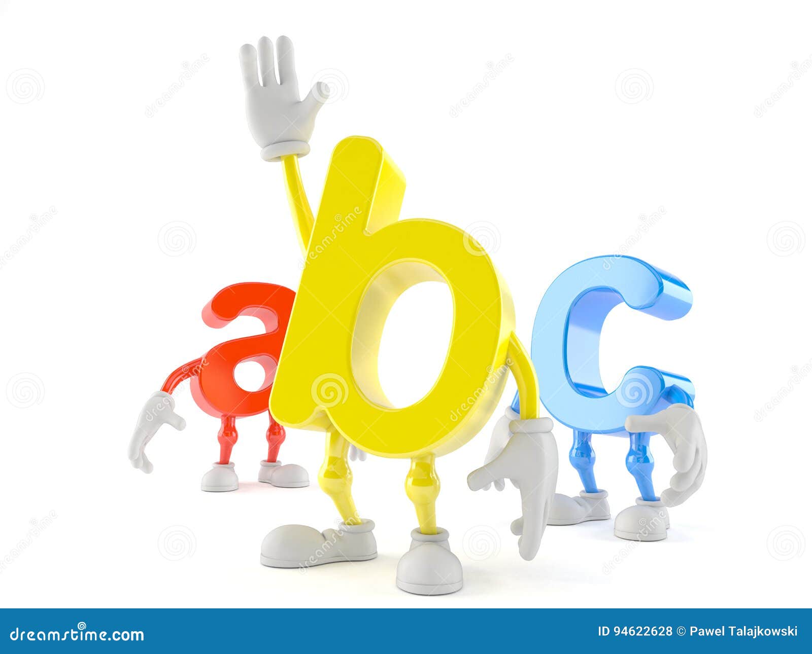 ABC character with hand up stock illustration. Illustration of ...