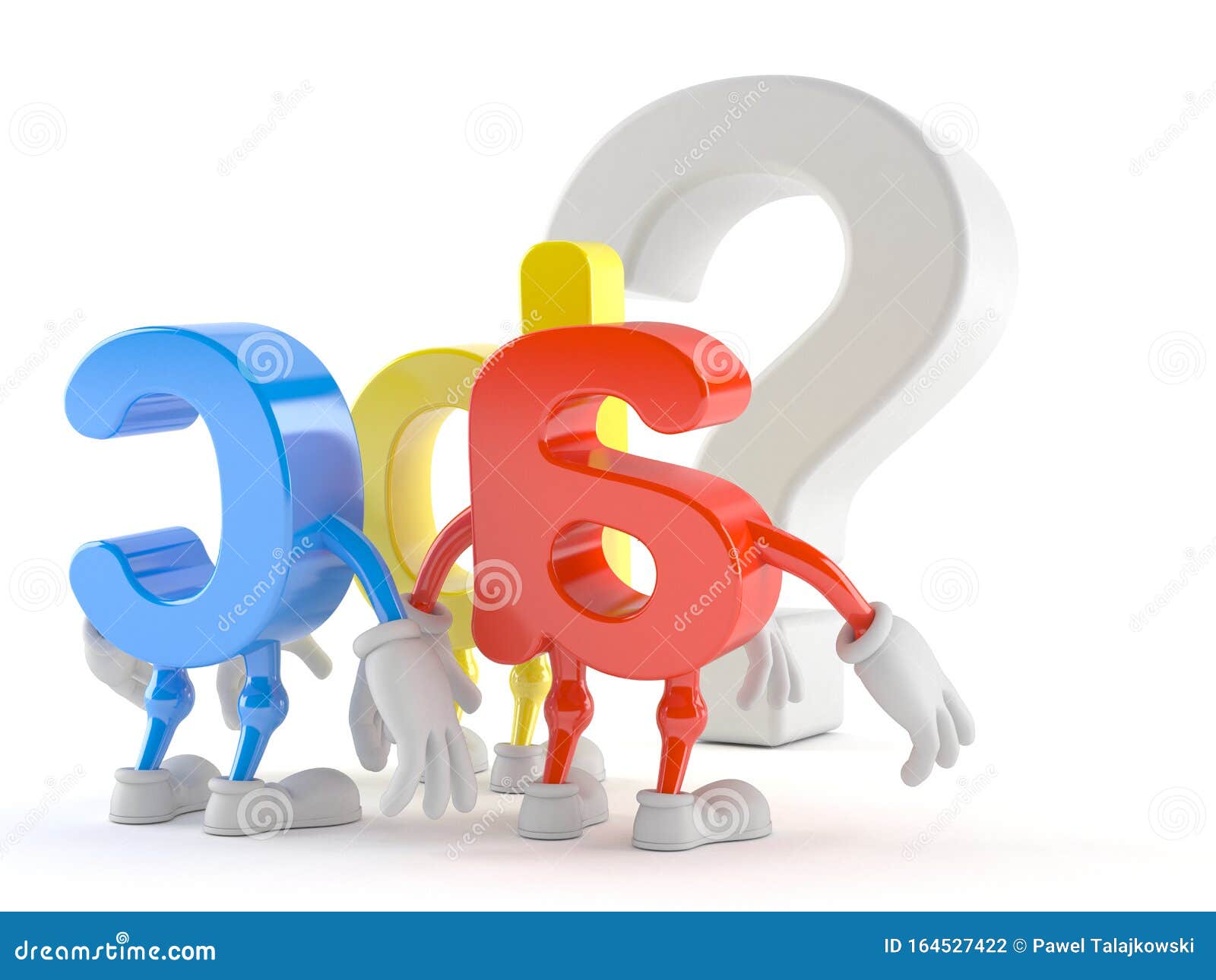 ABC Character Looking at Question Mark Symbol Stock Illustration ...