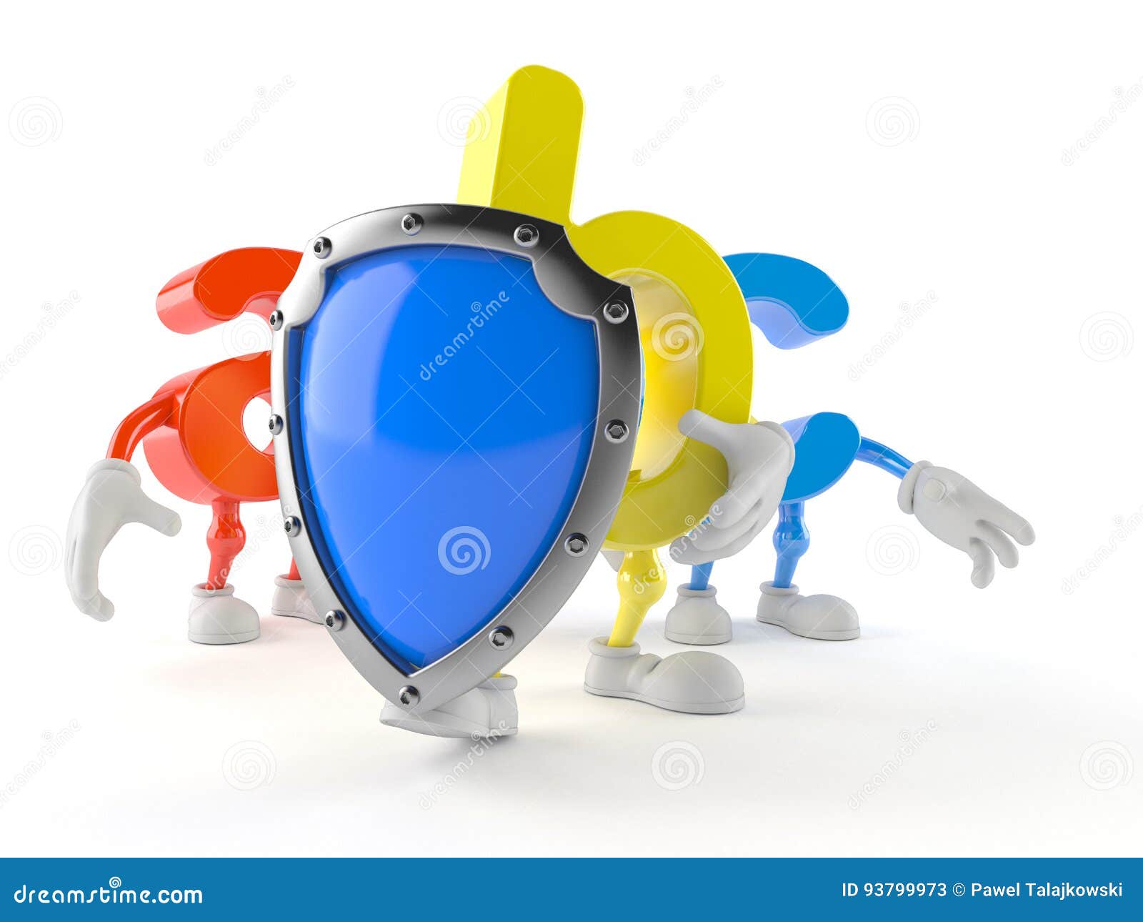ABC Character with Protective Shield Stock Illustration - Illustration ...