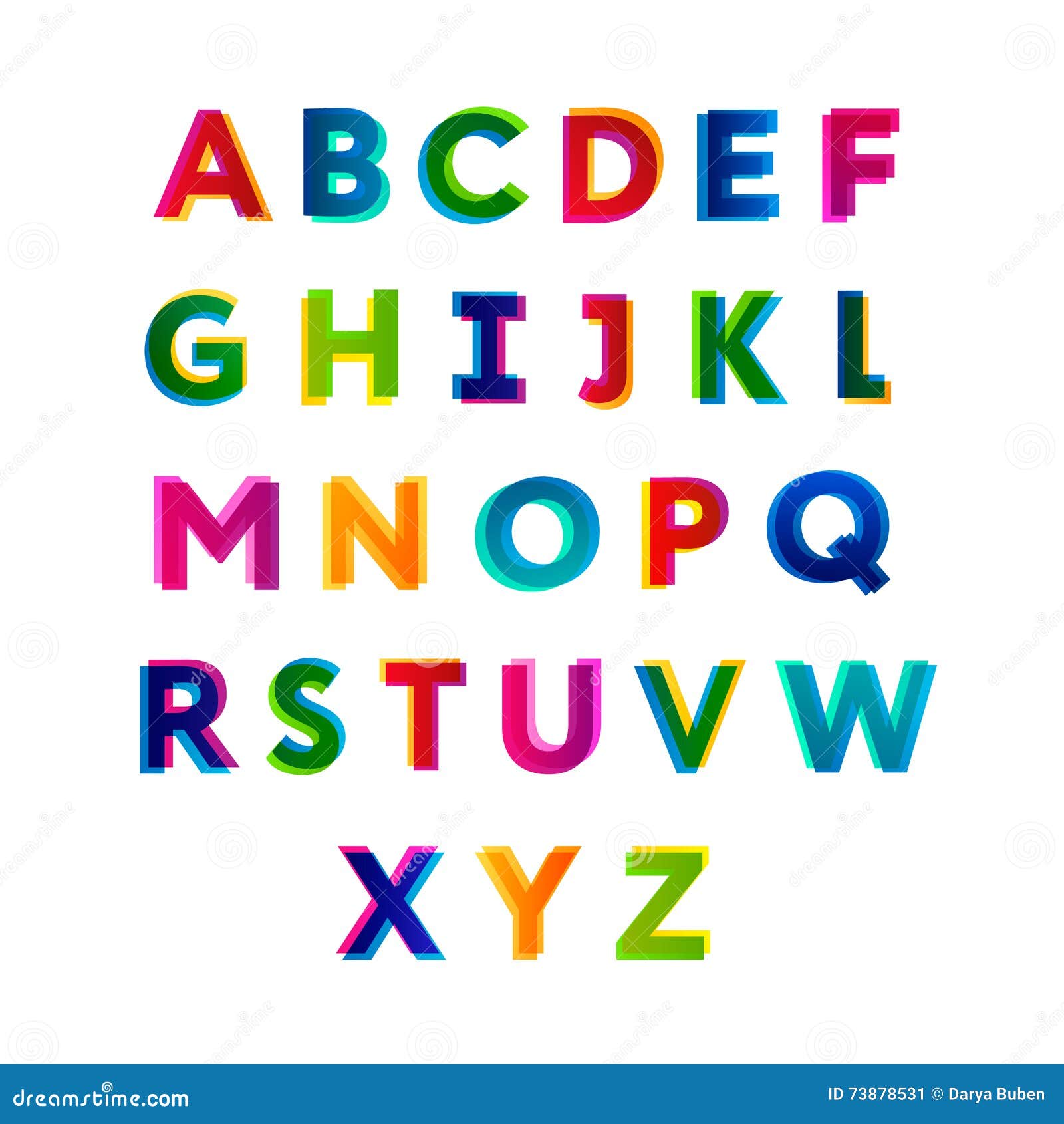 ABC. Colorful Alphabet. stock illustration. Illustration of education ...