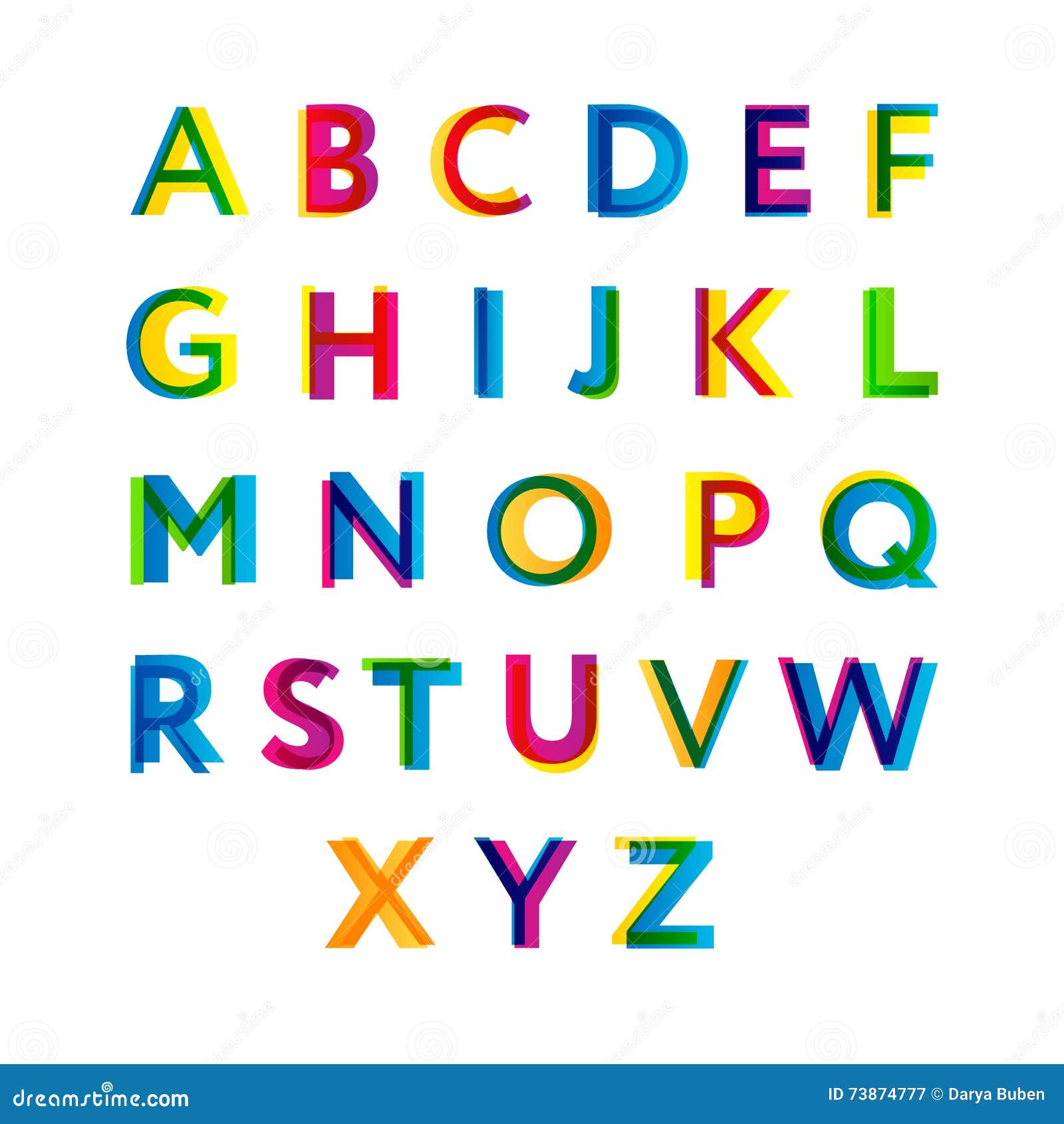 ABC. Colorful Alphabet. stock illustration. Illustration of character ...