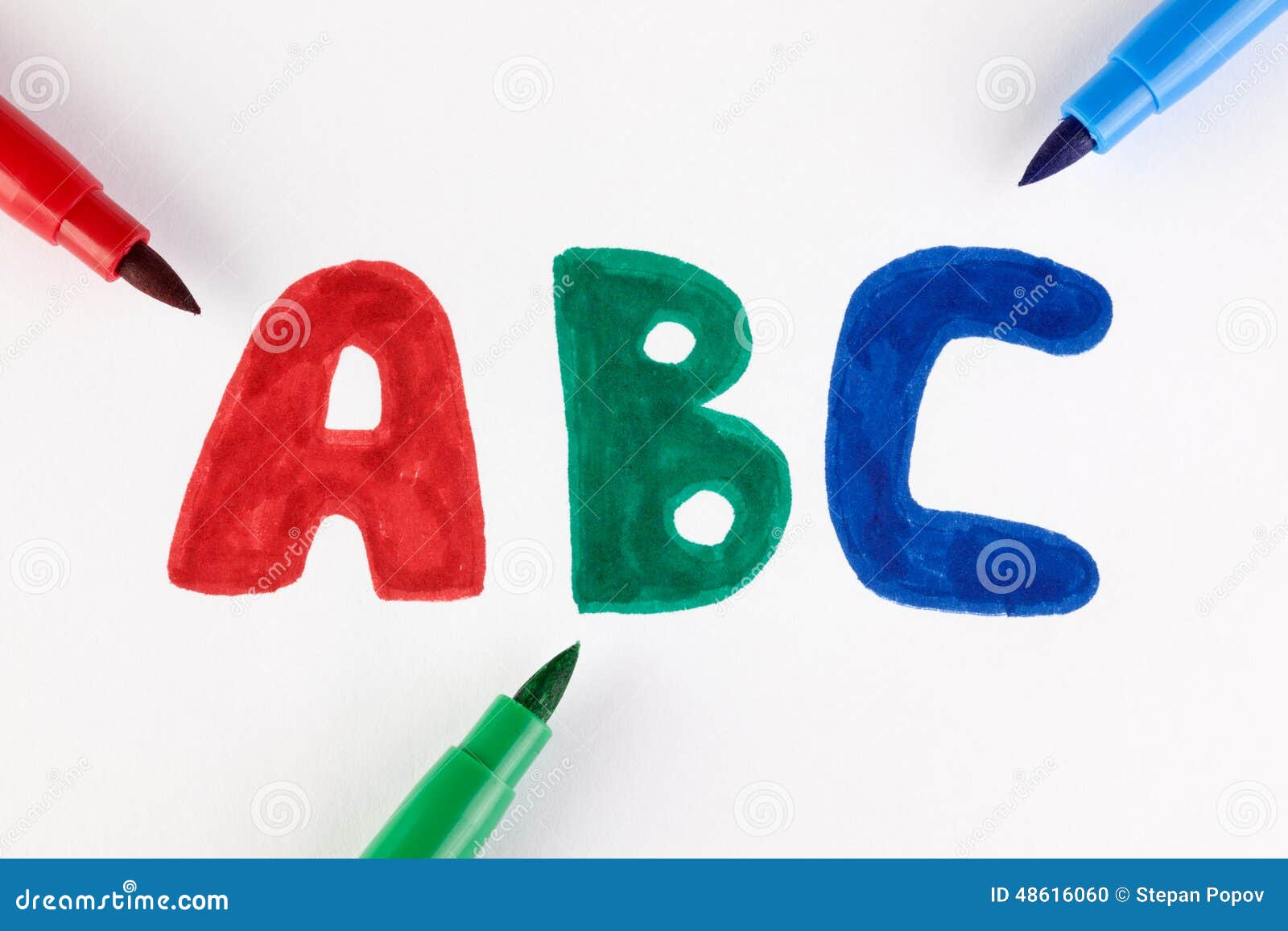 ABC stock photo. Image of marker, writing, colorful, filt - 48616060