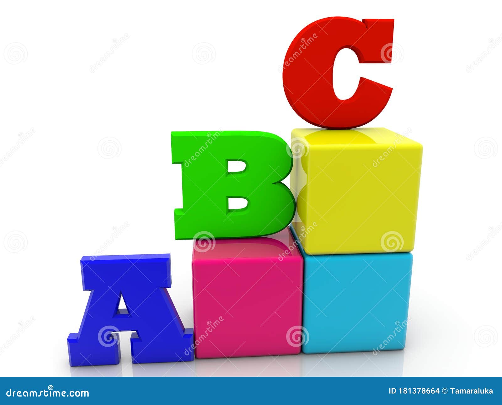 ABC Concept in the Form of Steps Above Different Colored Toy Blocks ...