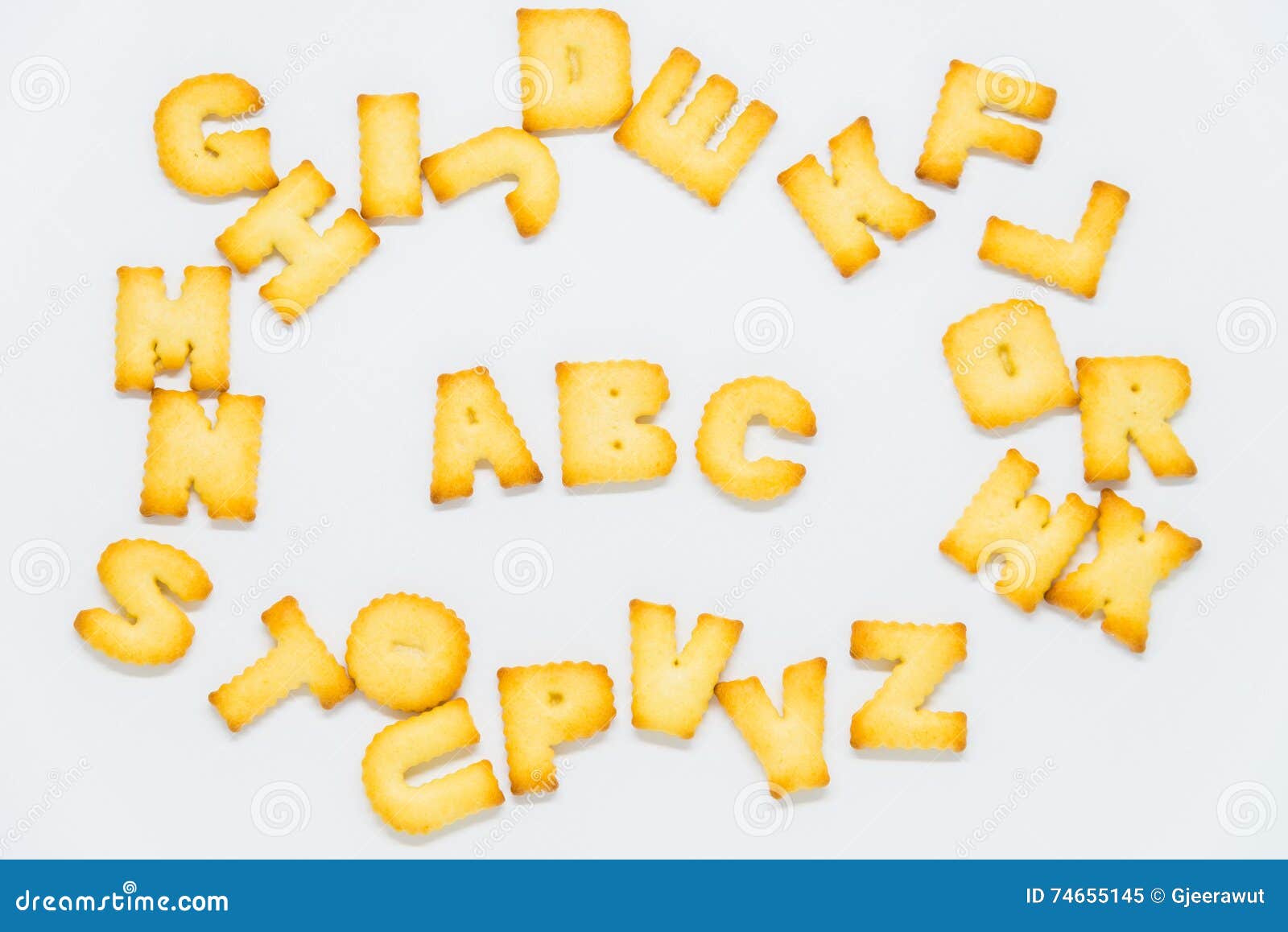 ABC Cracker in Circle of Alphabet Cracker with White Background Stock ...