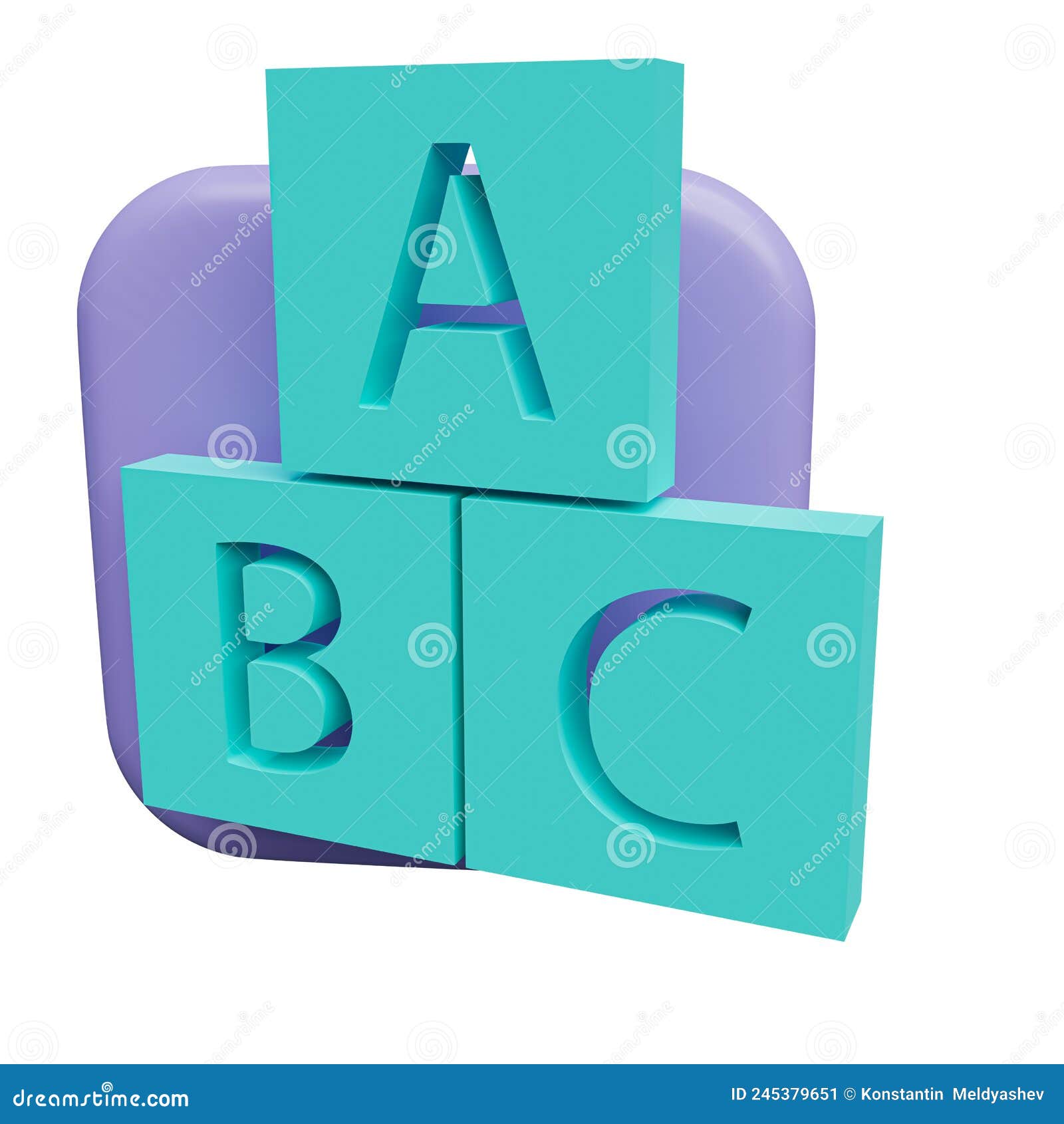 ABC Cube 3d Icon Render Illustration Stock Illustration - Illustration ...