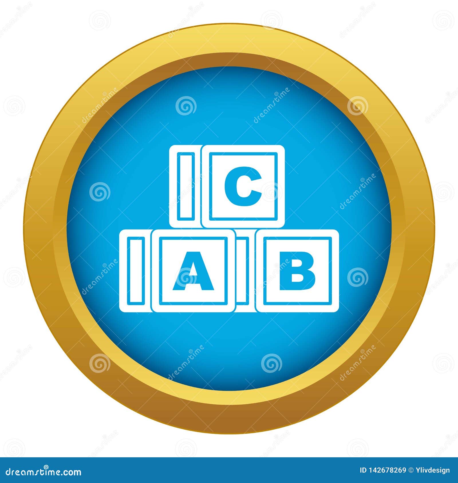 ABC Cubes Icon Blue Vector Isolated Stock Vector - Illustration of ...