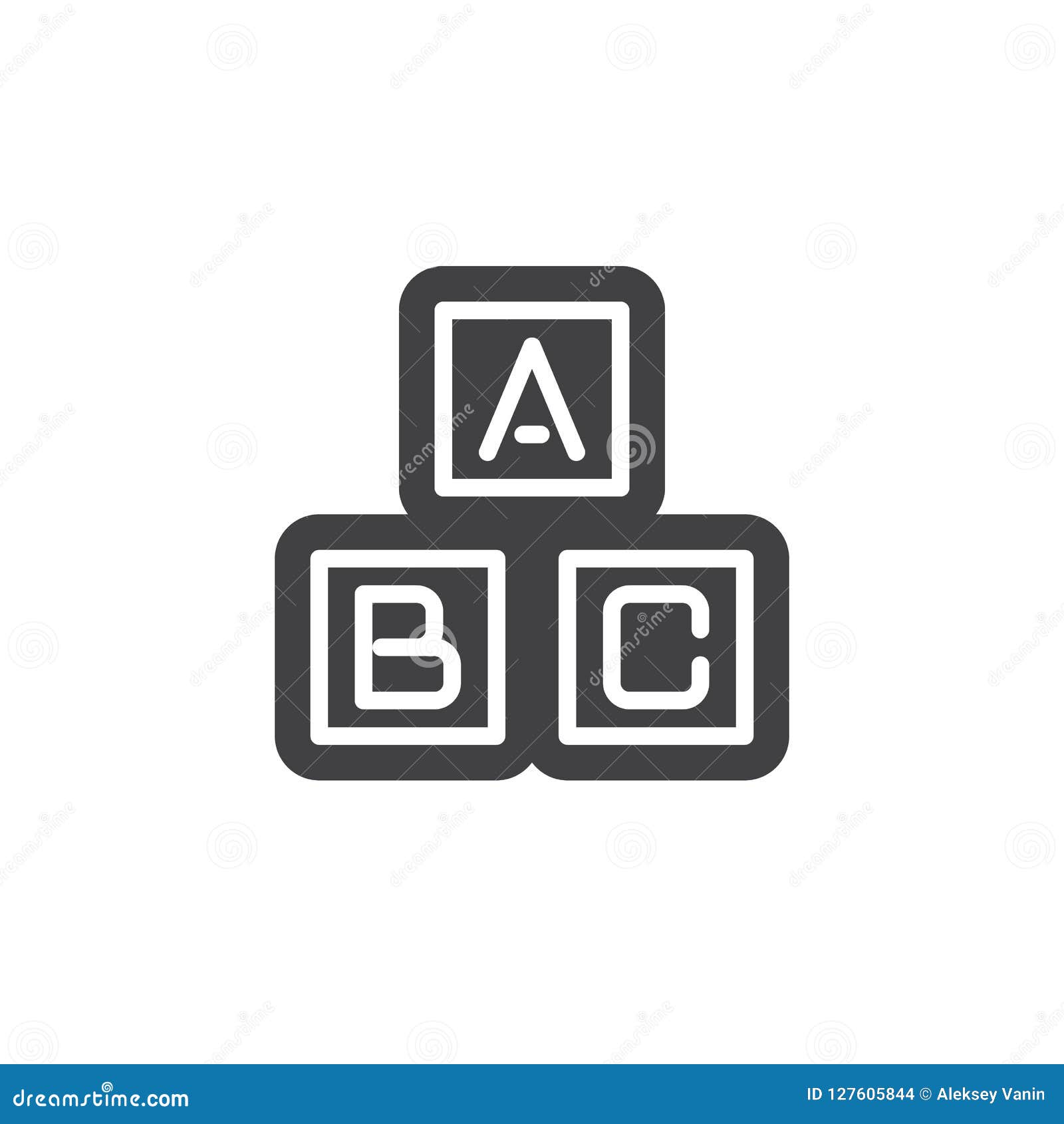 ABC cubes vector icon stock vector. Illustration of alphabet - 127605844