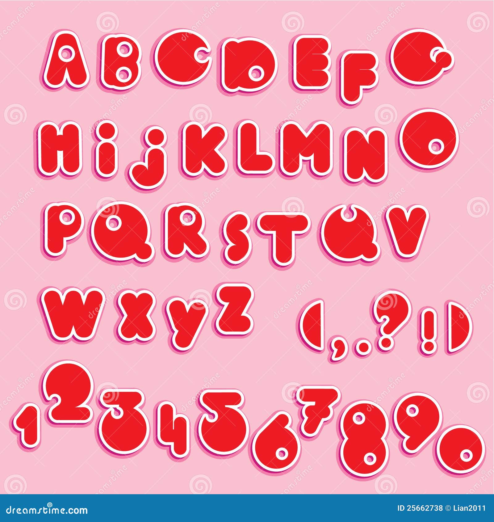 ABC - Engelse Alfabet En Cijfers Vector Illustratie - Illustration of ...