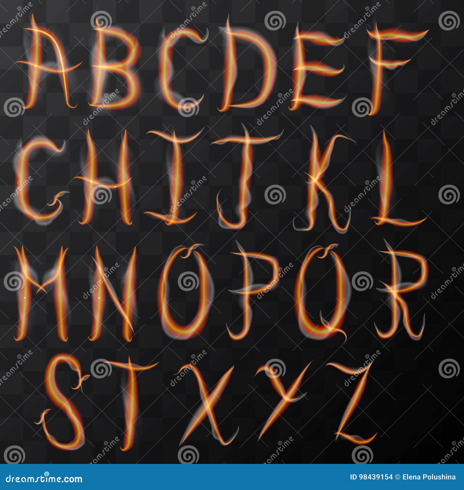 ABC Fire Letters. Vector Illustration Stock Illustration - Illustration ...