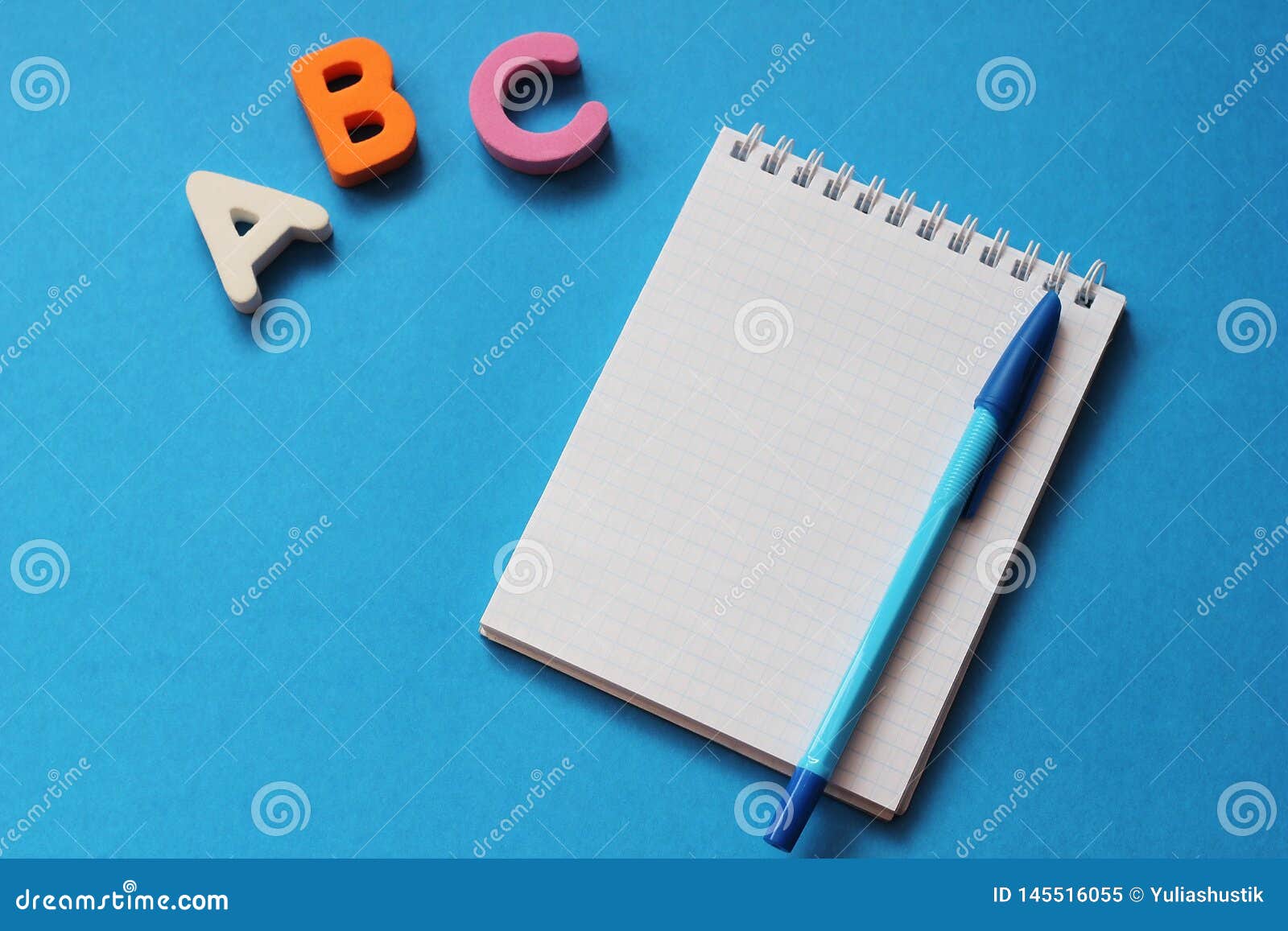 ABC-the First Letters of the English Alphabet on a Blue Background ...