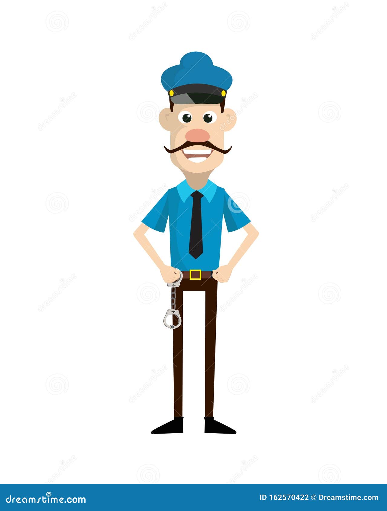 Cartoon Cop Policeman - in Happy Mood Stock Vector - Illustration of ...