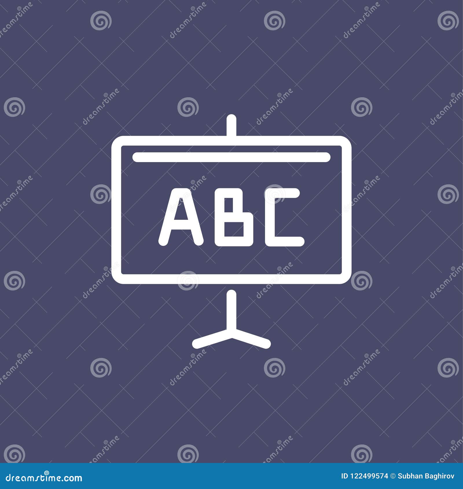 ABC Icon Alphabet Simple Flat Style Outline Illustration Stock Vector ...