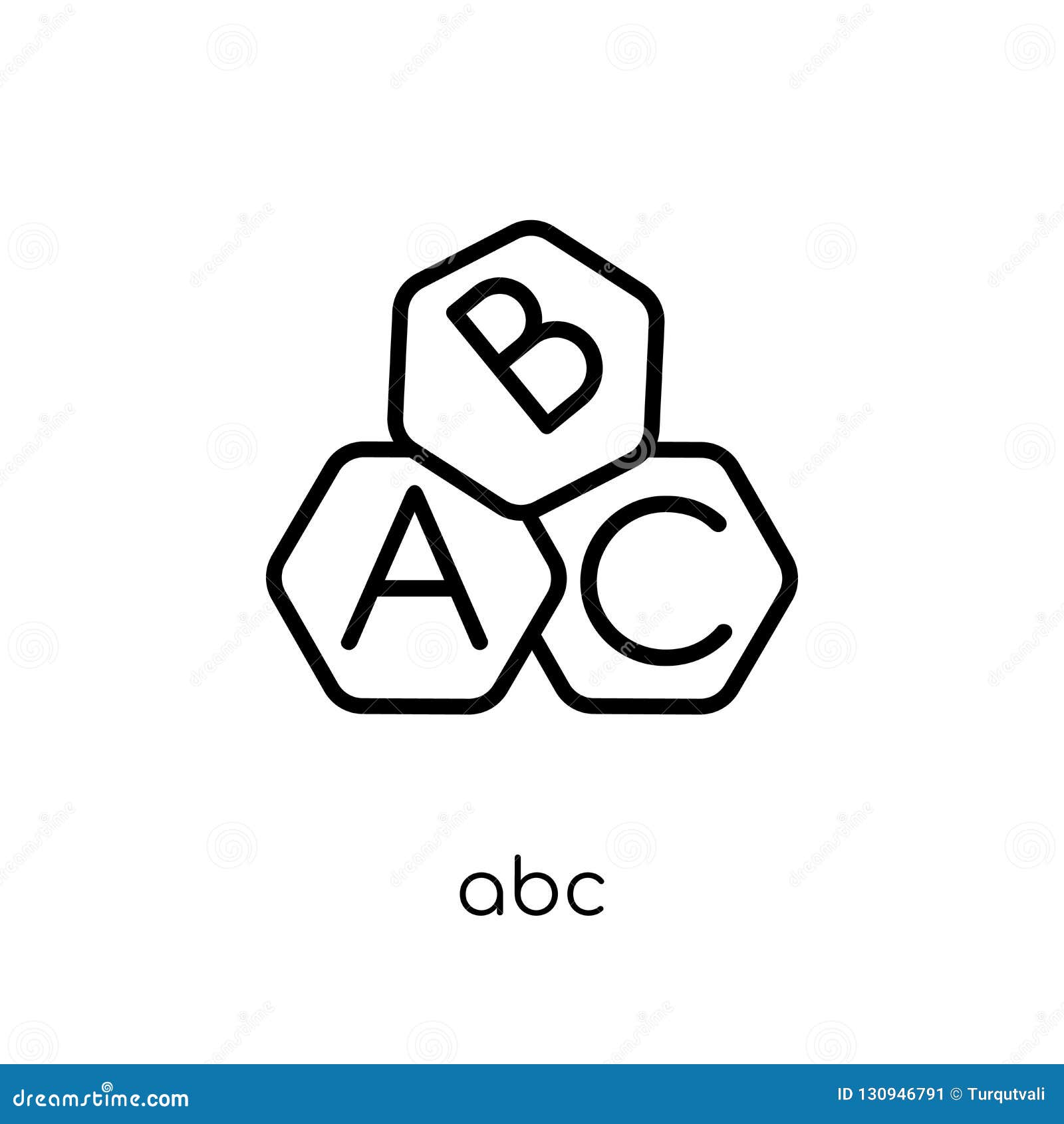 Abc Icon. Trendy Modern Flat Linear Vector Abc Icon on White Background ...