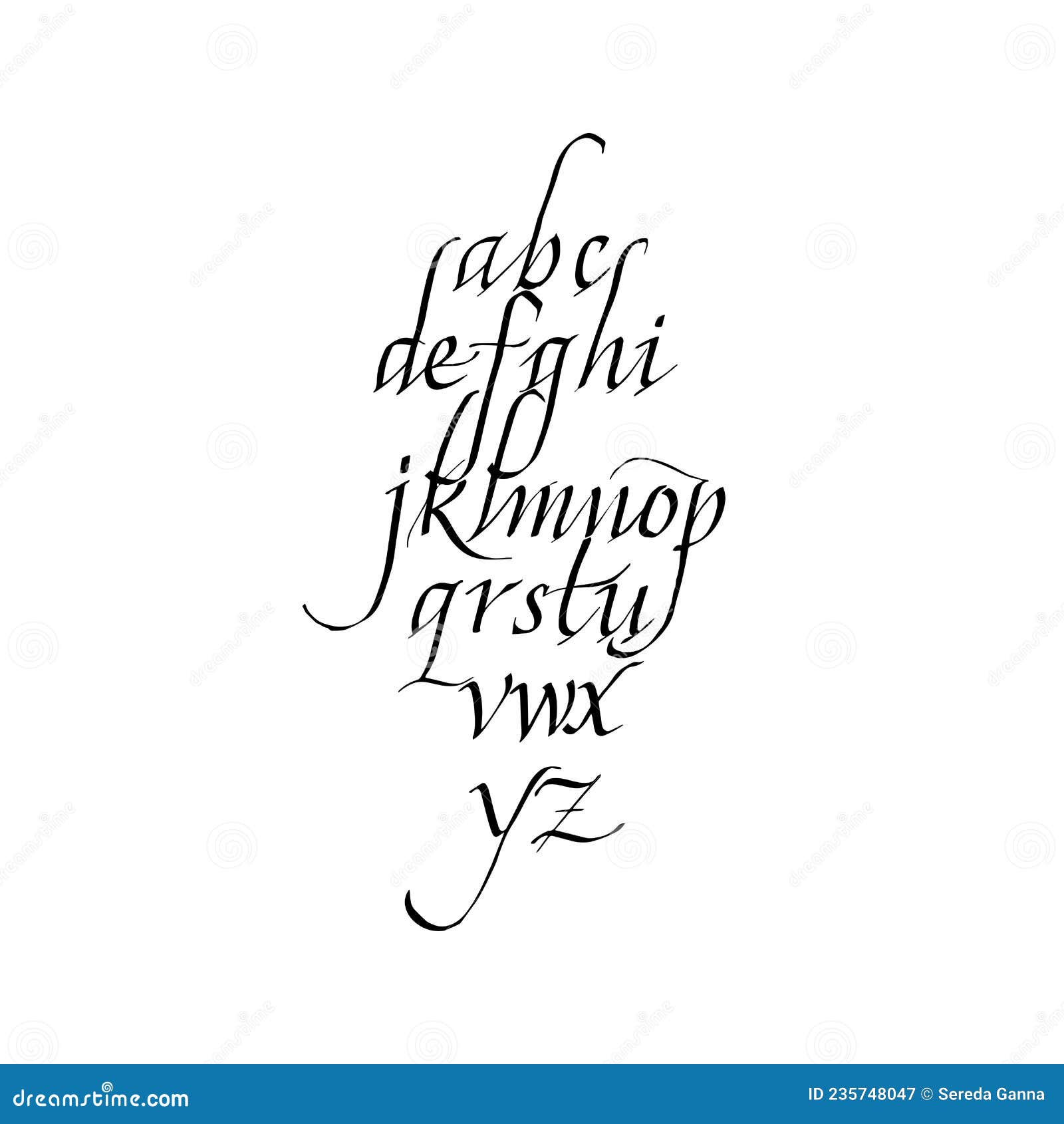 ABC Italic Font Composition Stock Vector - Illustration of composition ...