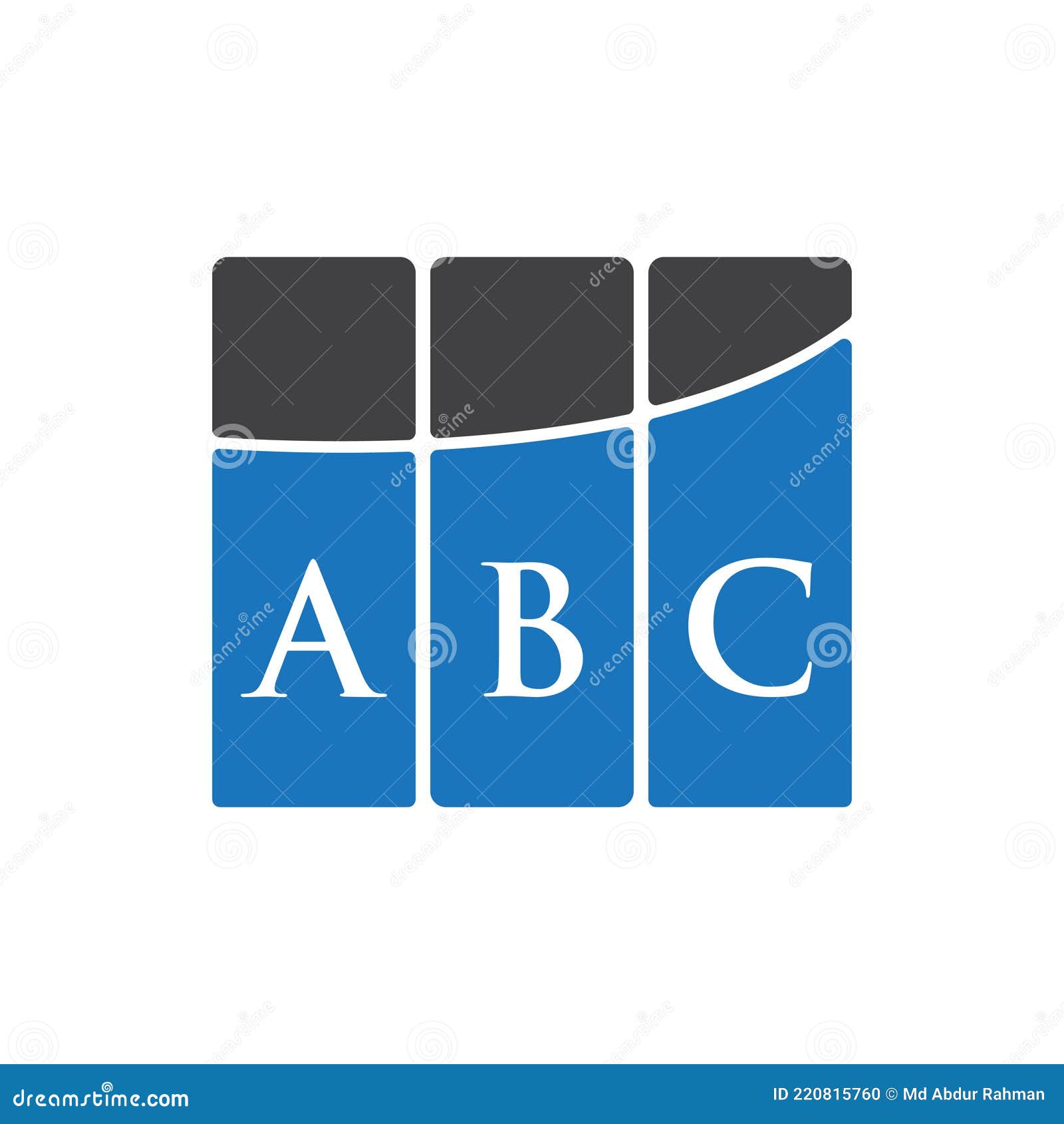 ABC Letter Logo Design on Black Background.ABC Creative Initials Letter ...