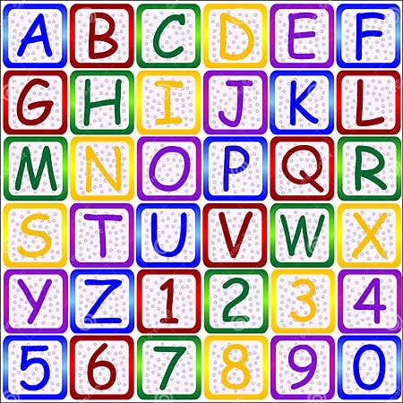 ABC letters-123 numbers stock illustration. Illustration of skills ...