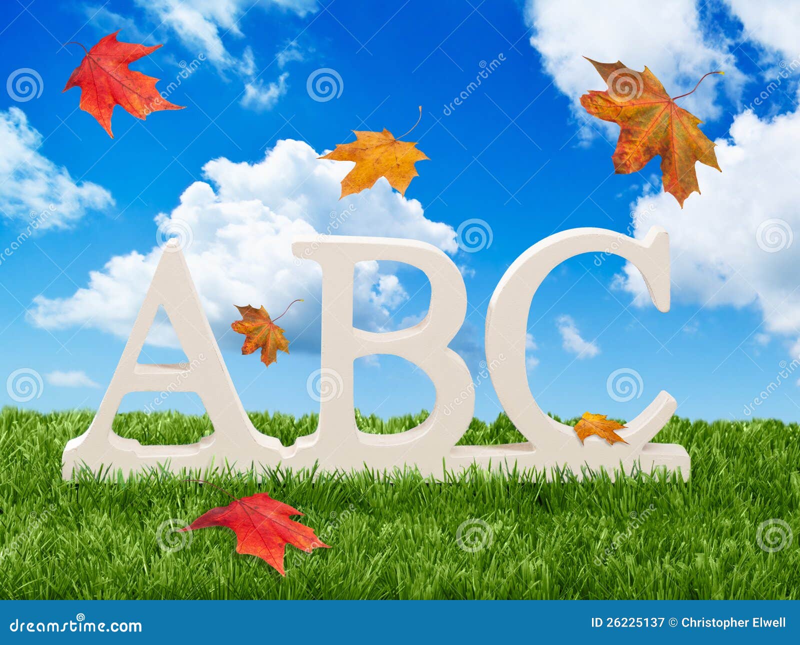 ABC Letters with Autumn Leaves Stock Image - Image of grammar, concept ...