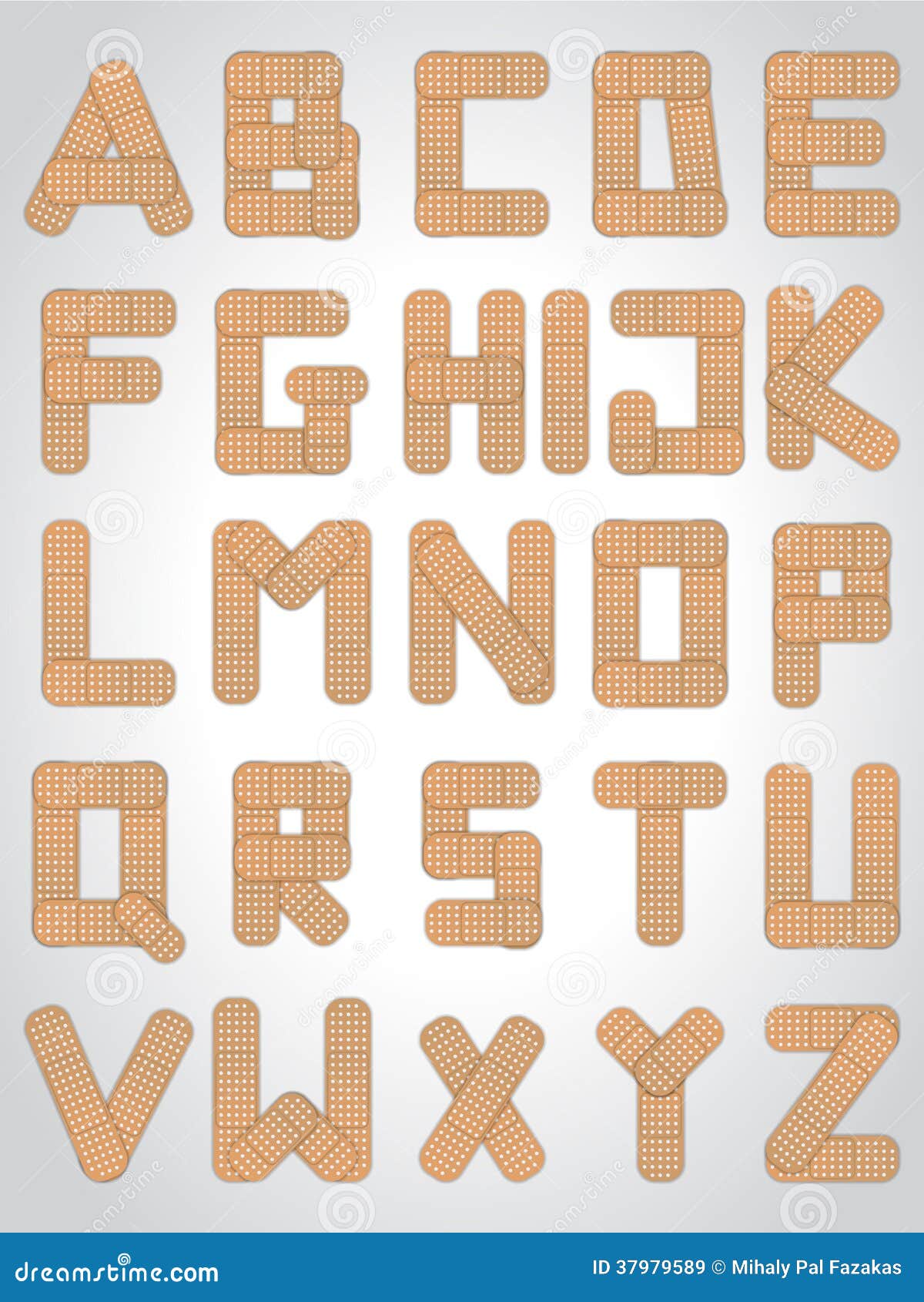 Abc Letters Made from Medical Plaster Stock Illustration - Illustration ...