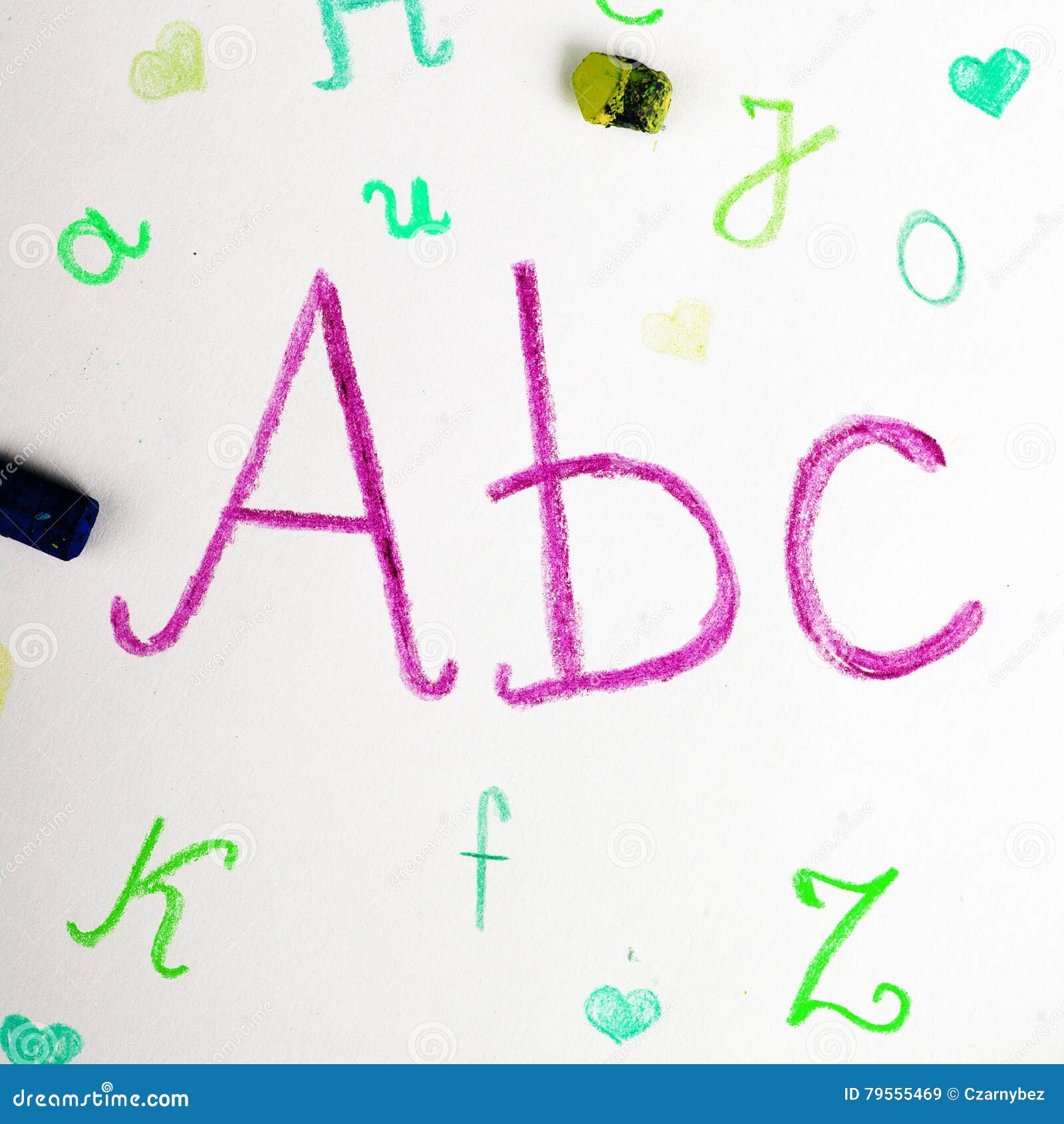 ABC letters on paper stock image. Image of letters, child - 79555469