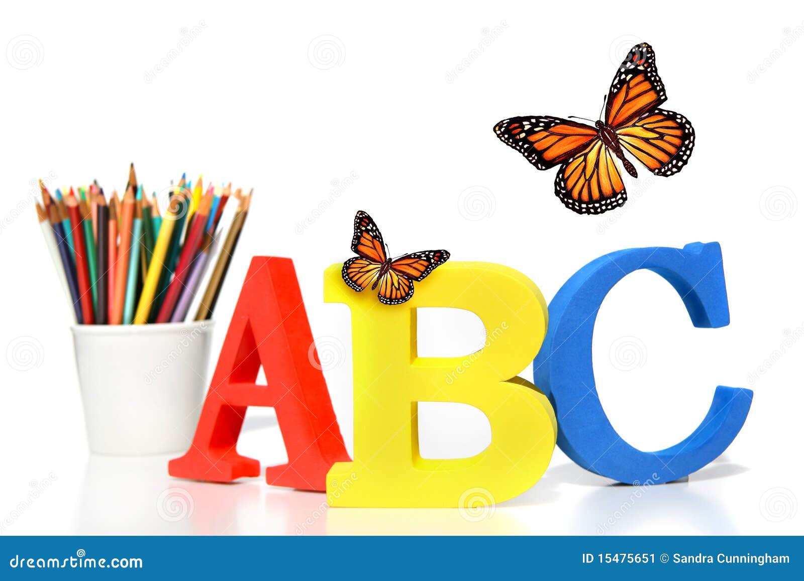 ABC Letters with Pencils on White Stock Image - Image of green, close ...